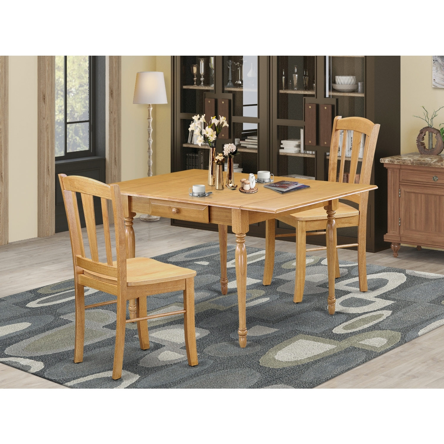 HomeStock Tuscan Temptations 3Pc Dining Table Set Consists Of A Dining Room Table And 2 Modern ...