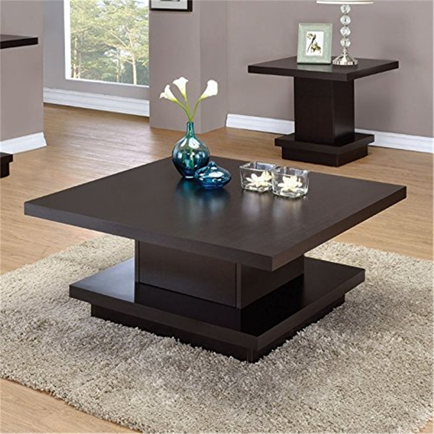 HomeStock Tuscan Temptations Square Coffee Table Composite Wood ...