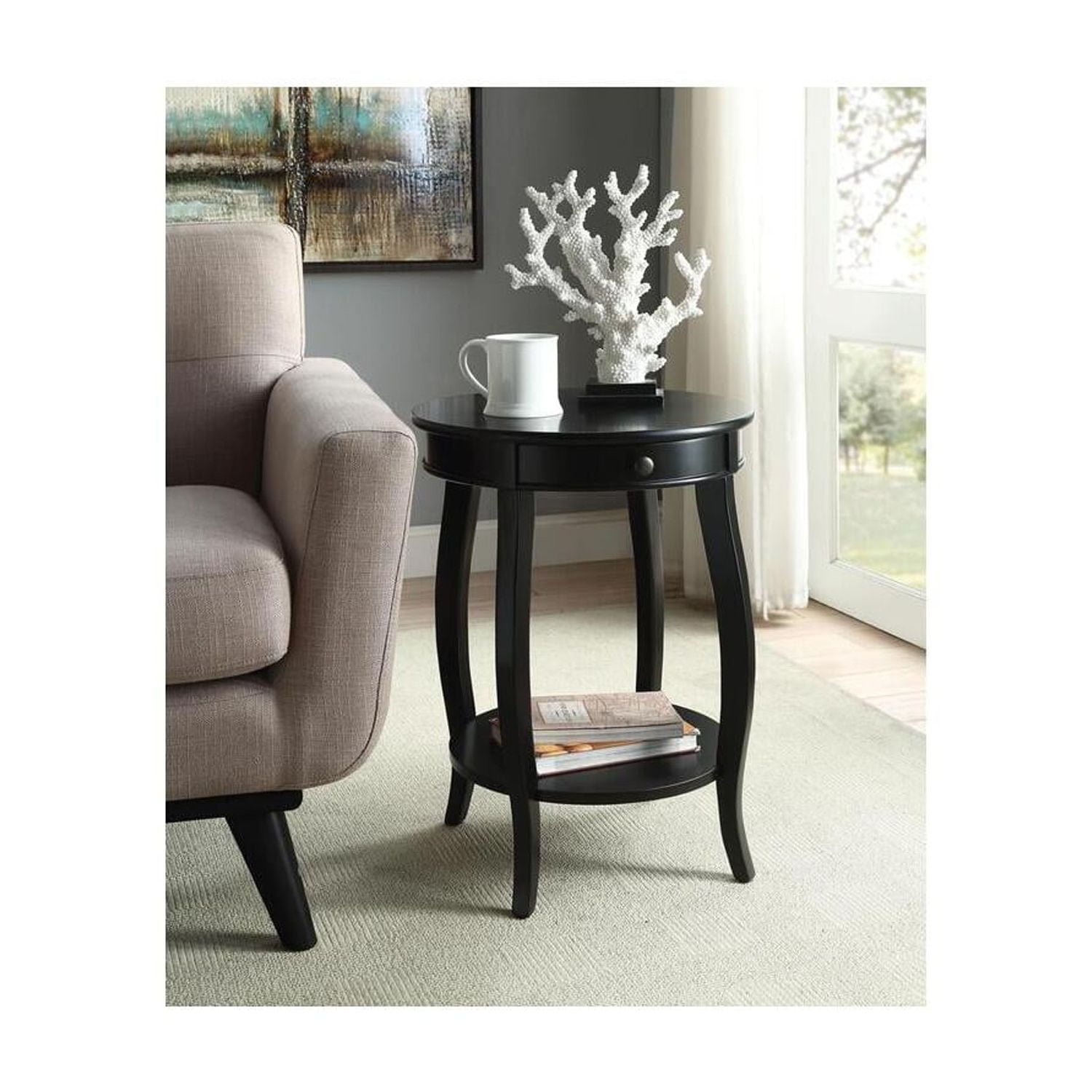 HomeStock Tuscan Temptations End Table, Black - Walmart.com