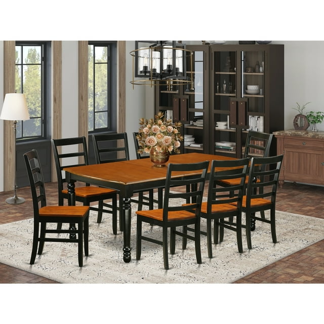 HomeStock Tuscan Treats 9 Pc Kitchen Tables And Chair Set With One Dover Dining Table And 8 ...