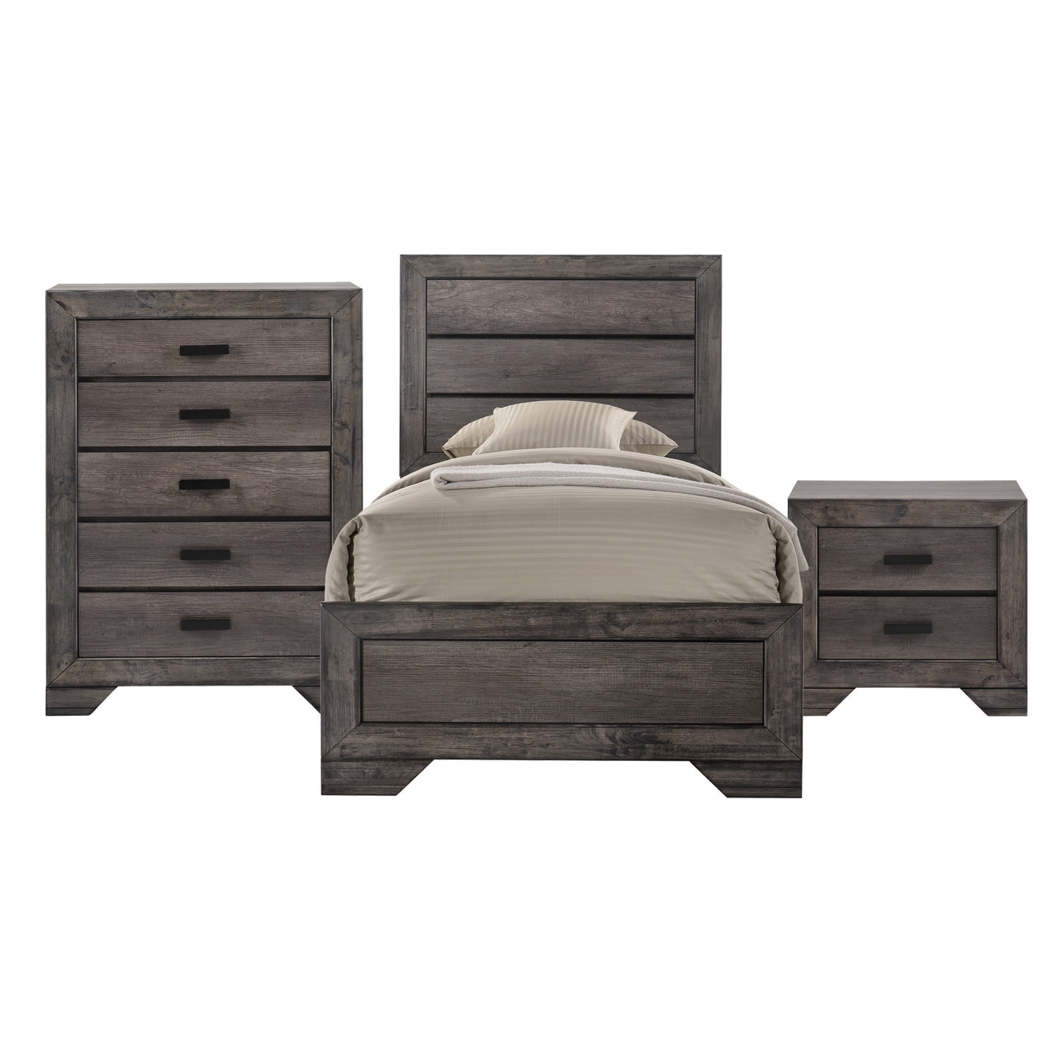 HomeStock Tuscan Treats Twin Panel 3 Piece Bedroom Set, Spacious ...