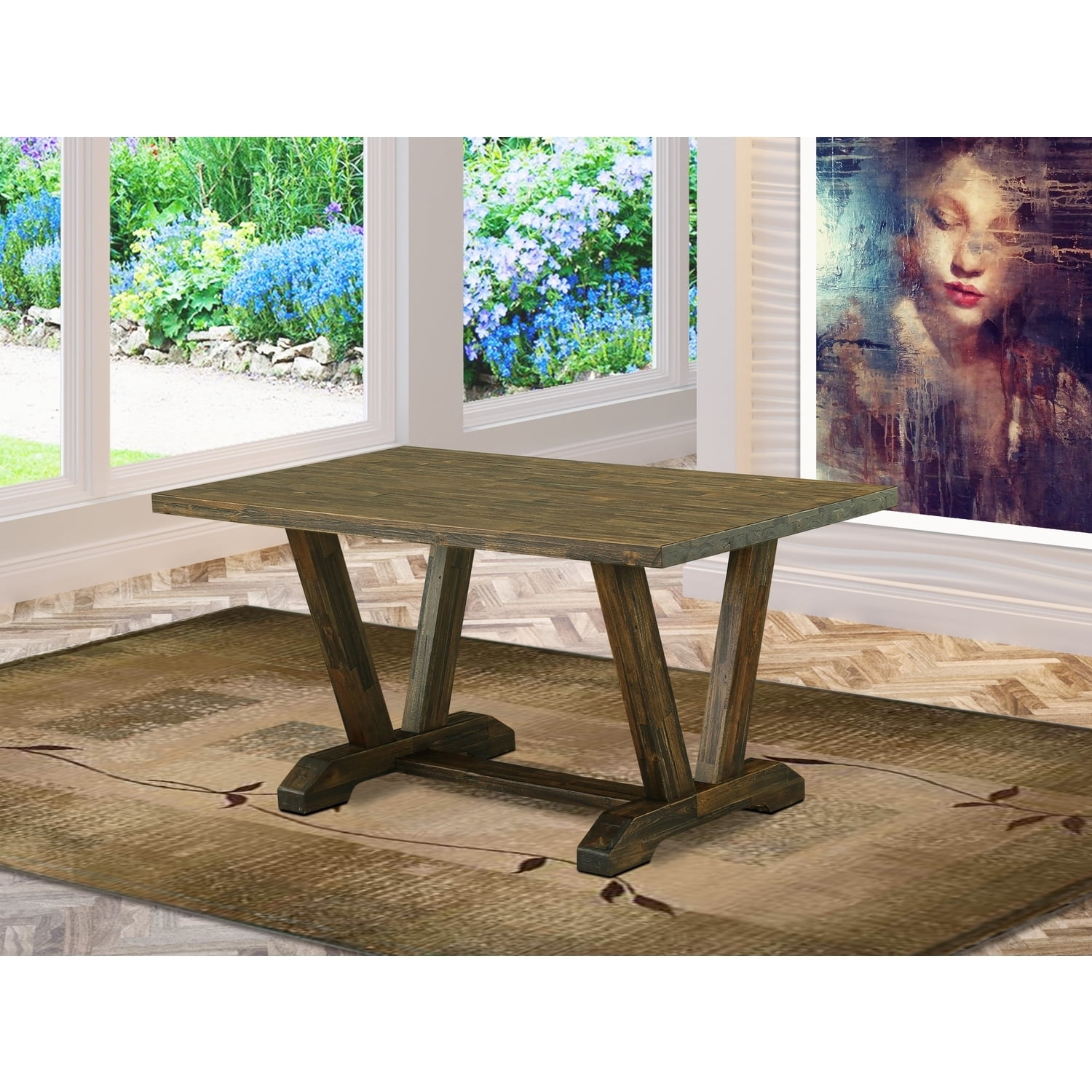 Tuscan Style Dining Table 36x60 Inch - Farmhouse Kitchen Table, Rustic ...