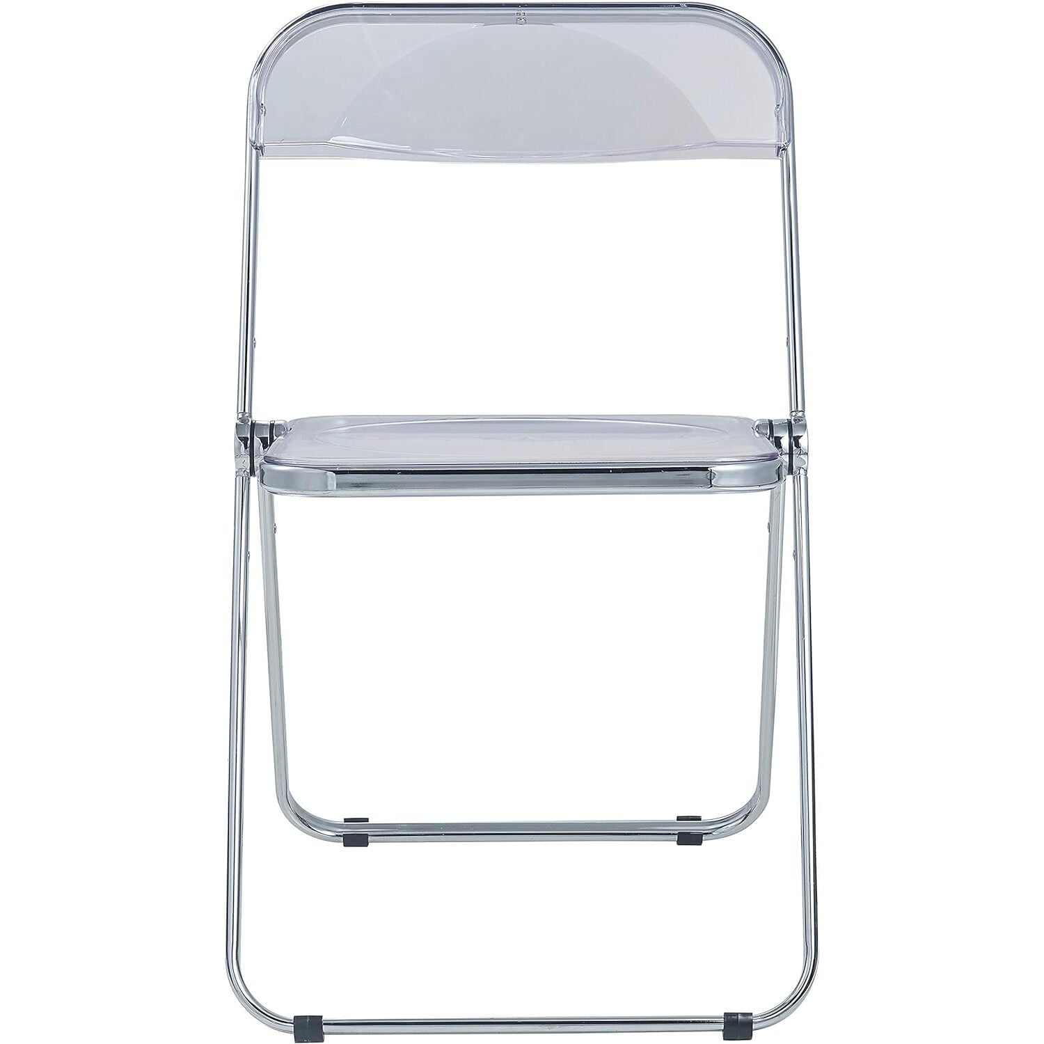 Folding Acrylic Chairs - Set of 4 - Chrome Frame - Transparent Design ...