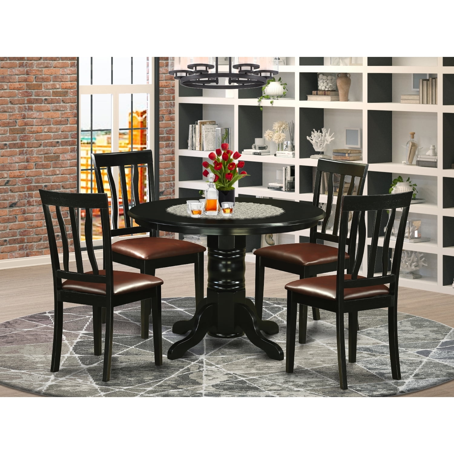 HomeStock Urban Oasis Table Set-Small Kitchen Table And Dining Chairs ...