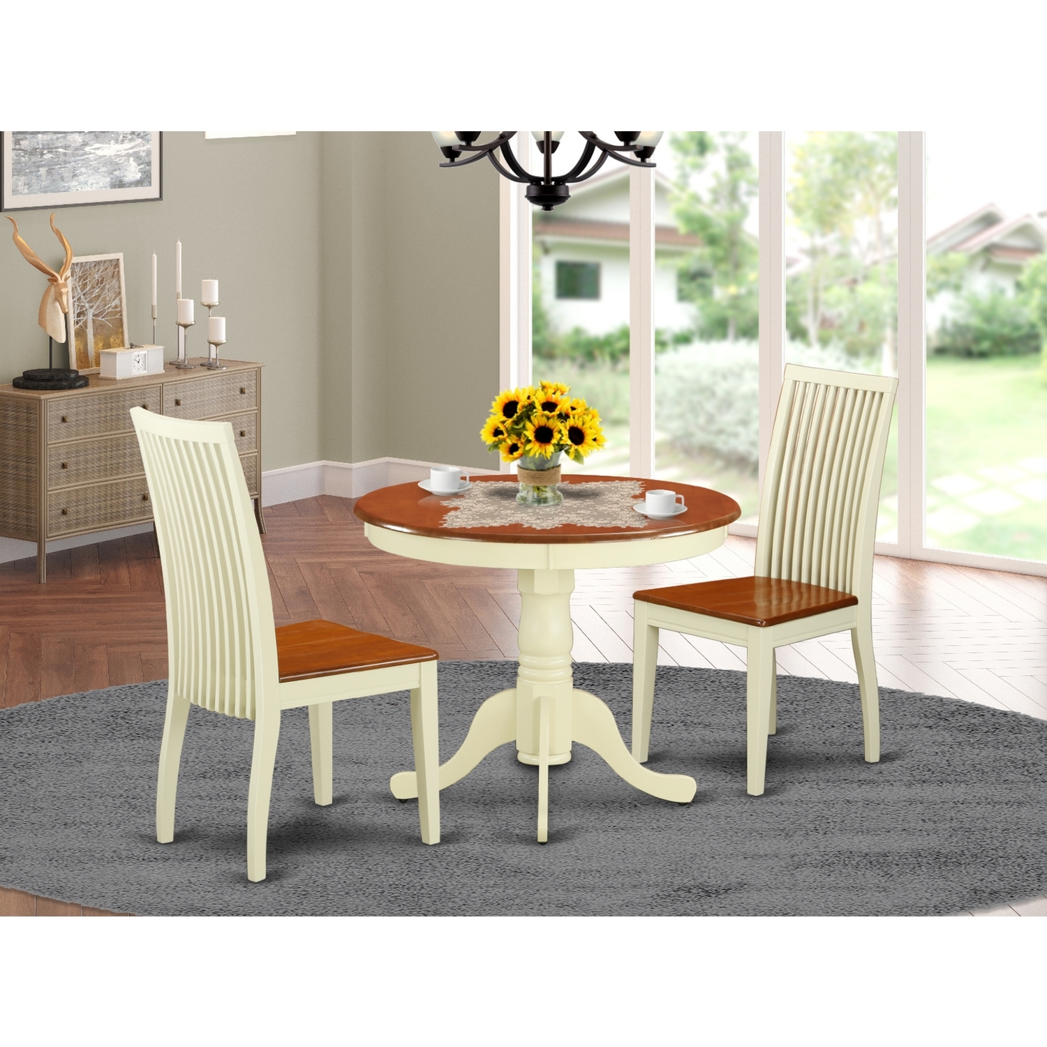HomeStock Urban Upmarket 3 Pc Kitchen Table Set With A Kitchen Table ...