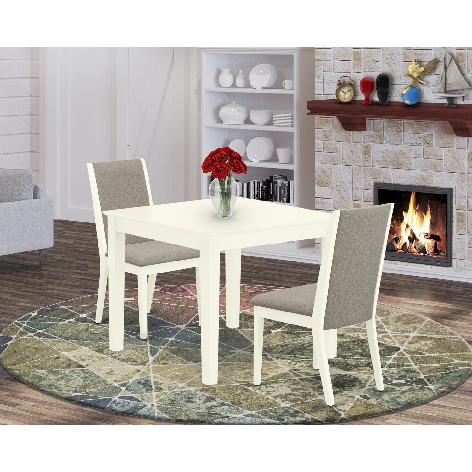 HomeStock Urban Upmarket 3-Pc Table & Chairs Dining Set Included A Wood ...