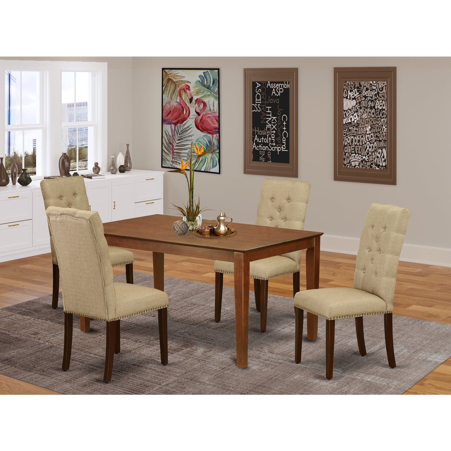 HomeStock Urban Upmarket 5-Pc Rectangular Dining Table Set Included A ...