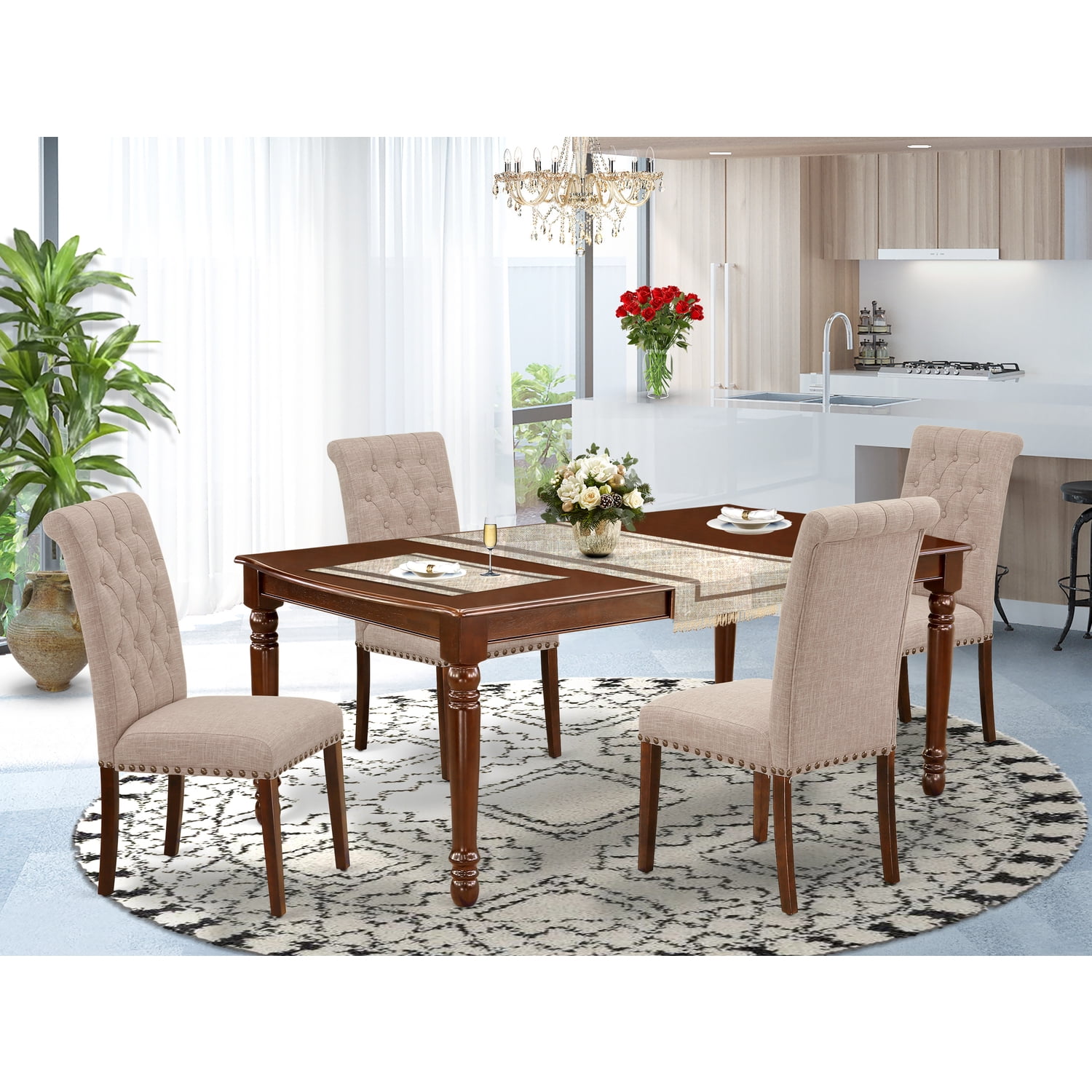 HomeStock Urban Upmarket 5Pc Dining Set Includes A Rectangle Dinette ...