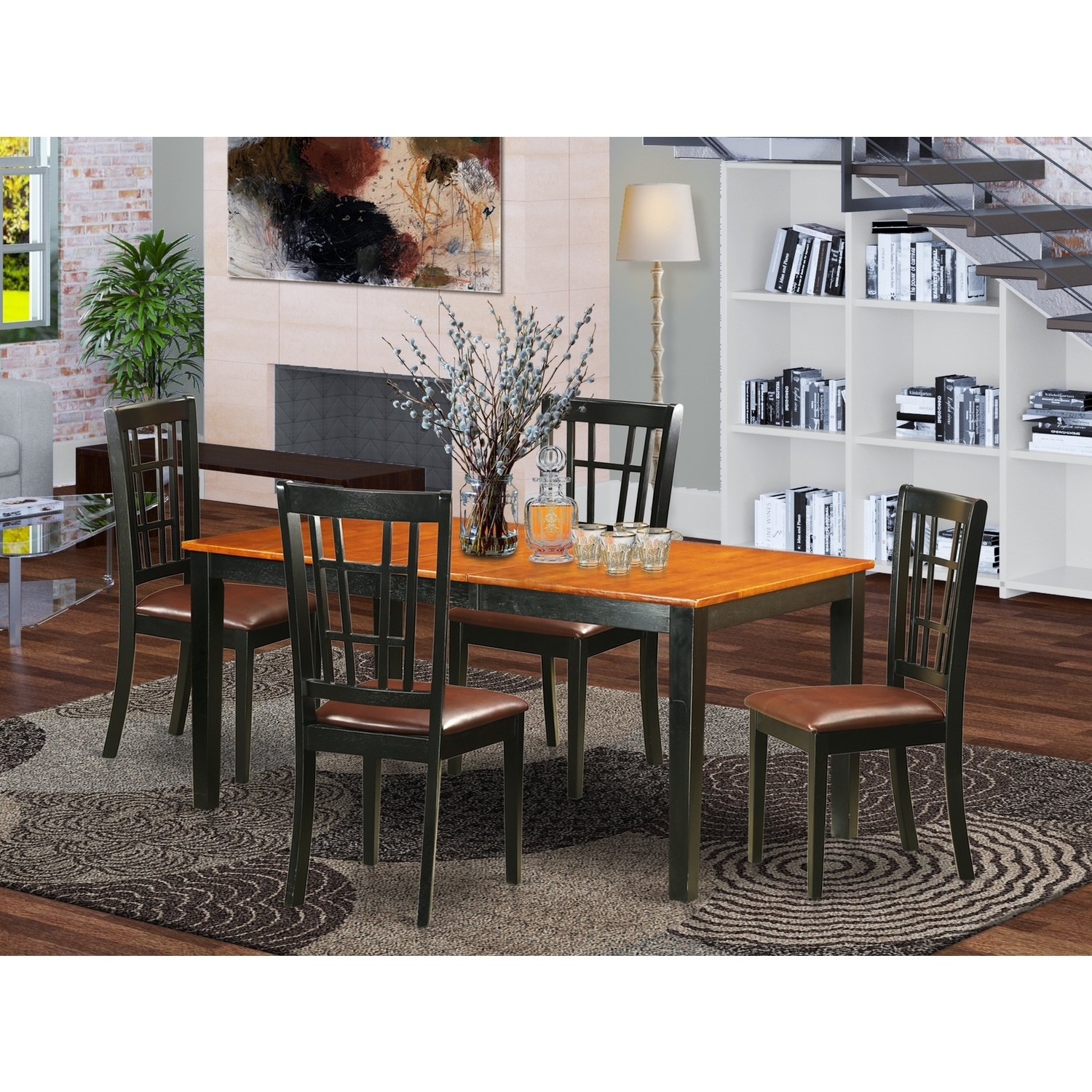 HomeStock Urban Upmarket 7 Pc Dining Room Set-Kitchen Tables Plus 6 ...