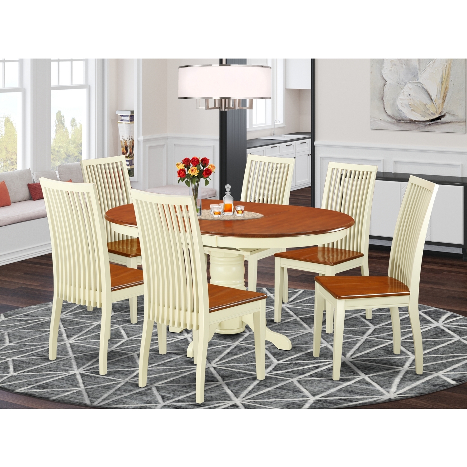 HomeStock Urban Upmarket 7 Pc Dining Set With A Kitchen Table And 6 ...
