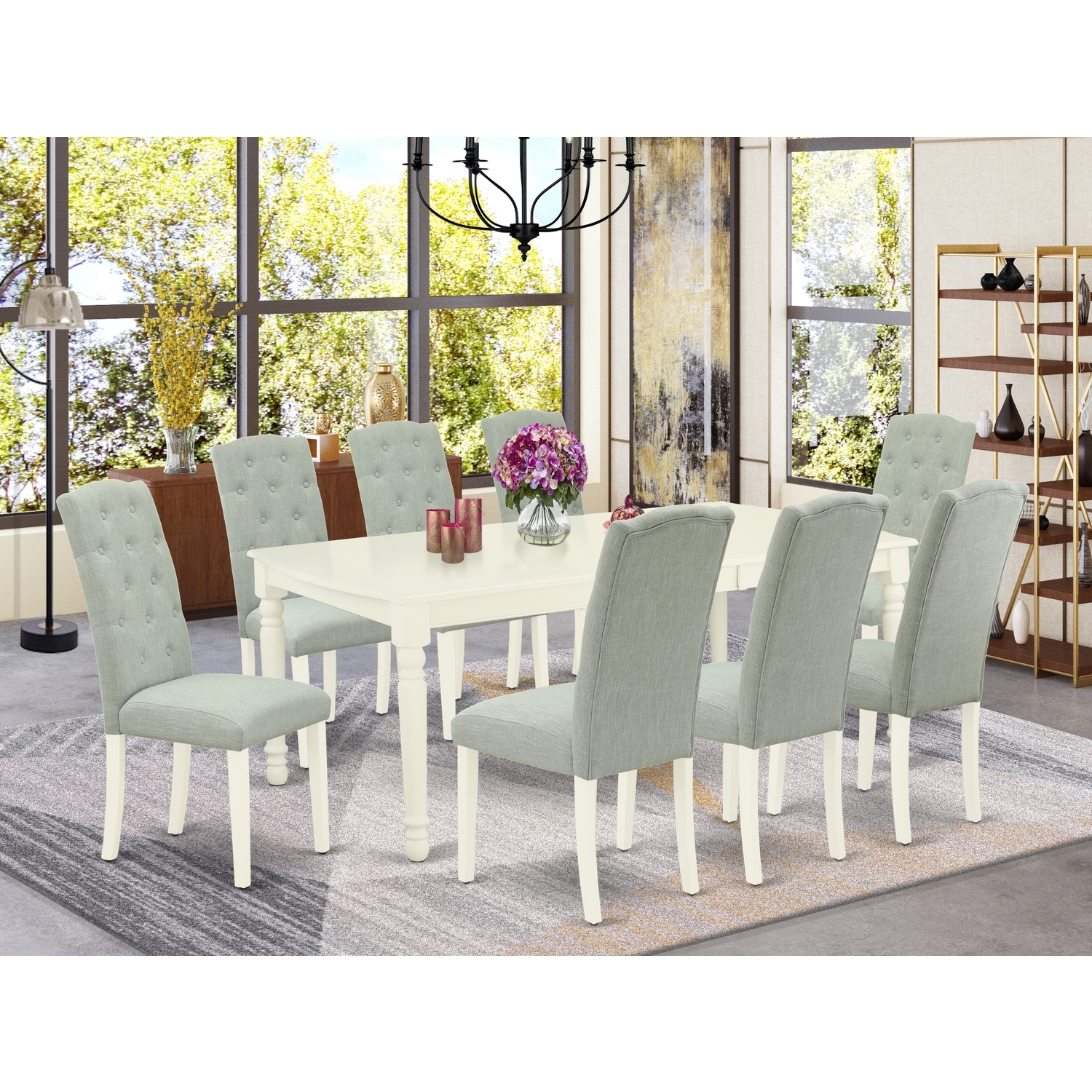 HomeStock Urban Upmarket 9Pc Dining Set Includes A Rectangle Dinette ...