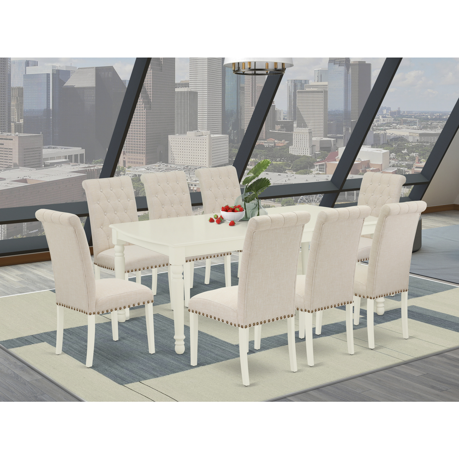 HomeStock Urban Upmarket 9Pc Dining Set Includes A Rectangle Dinette ...