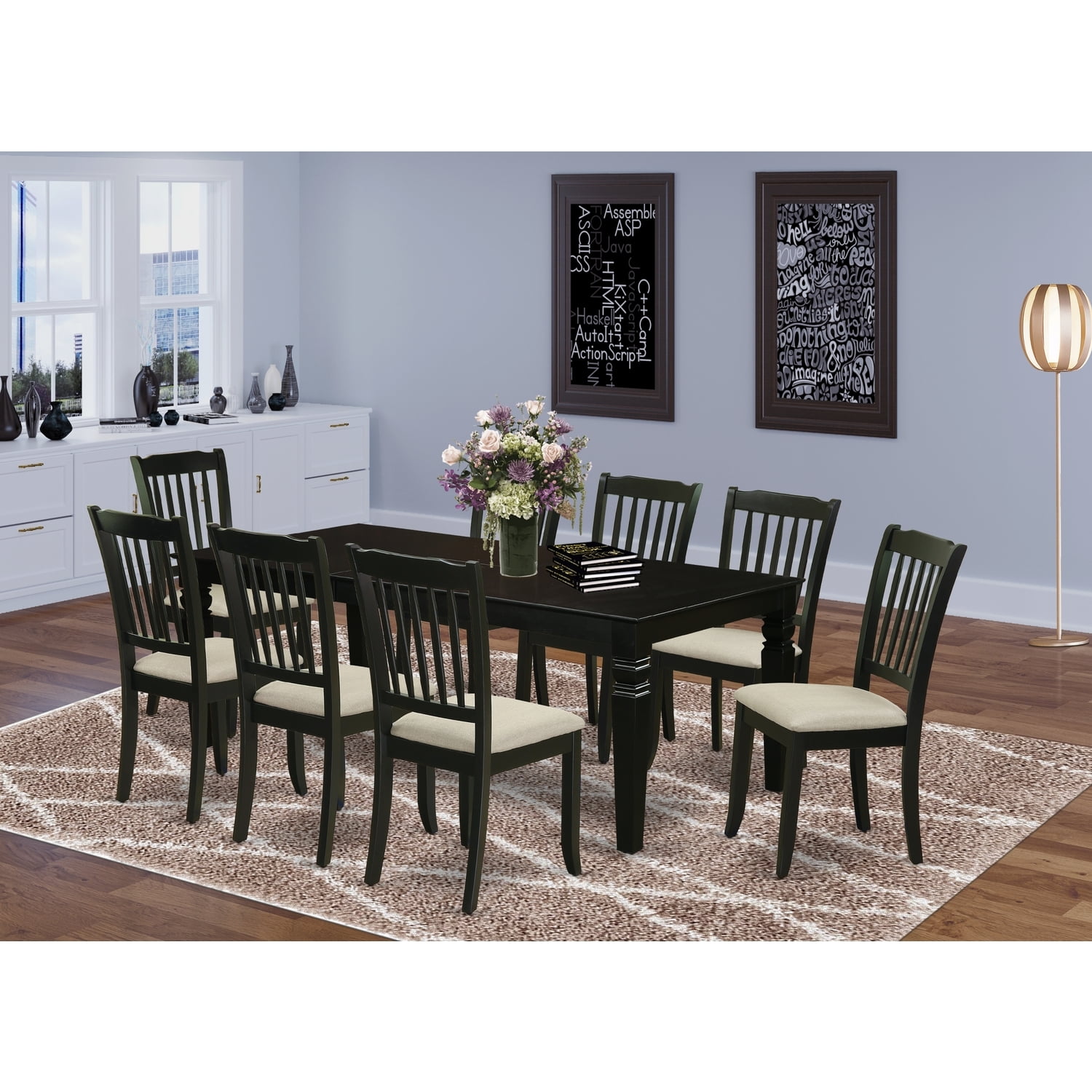 HomeStock Urban Upmarket 9Pc Dining Set Includes A Rectangle Dining ...