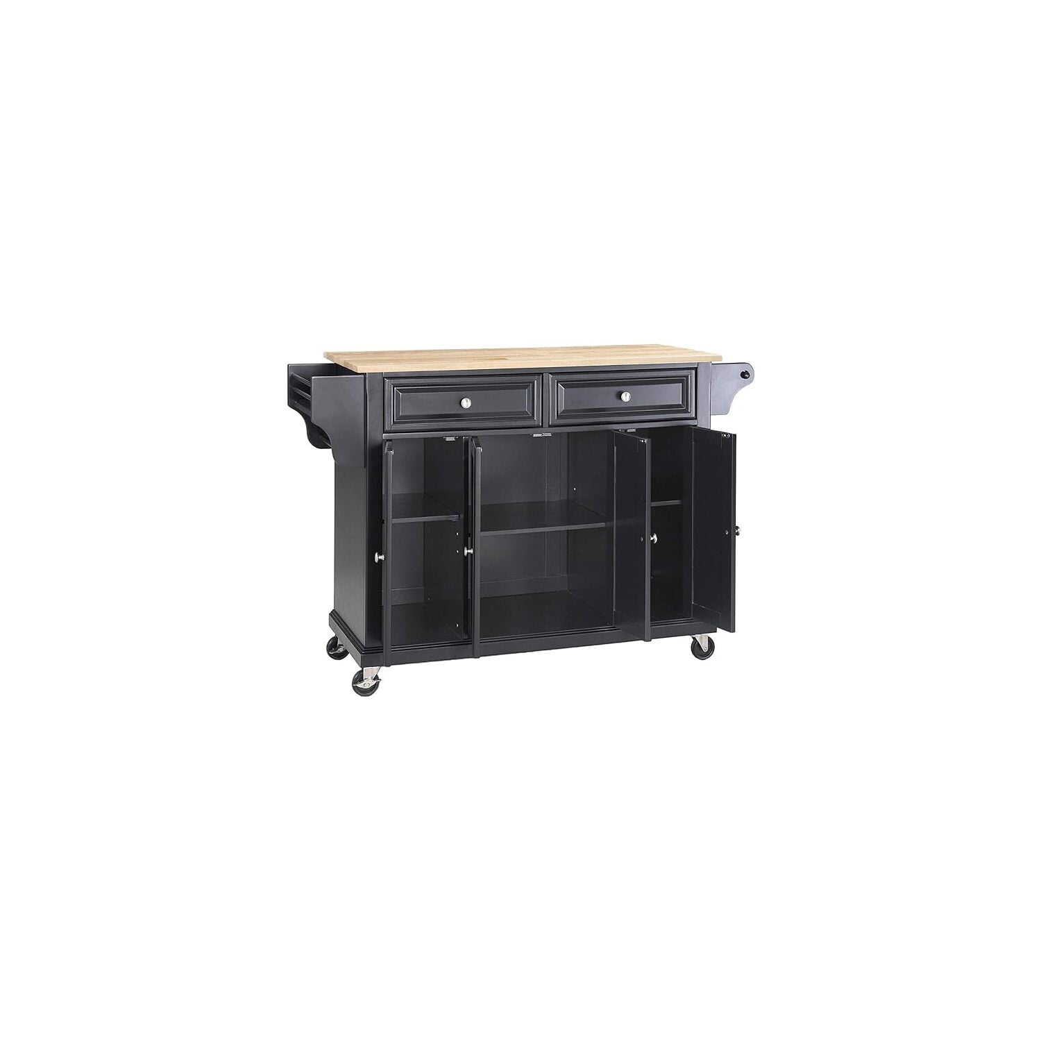 HomeStock Urban Upmarket Full Size Kitchen Cart with Stainless Steel ...