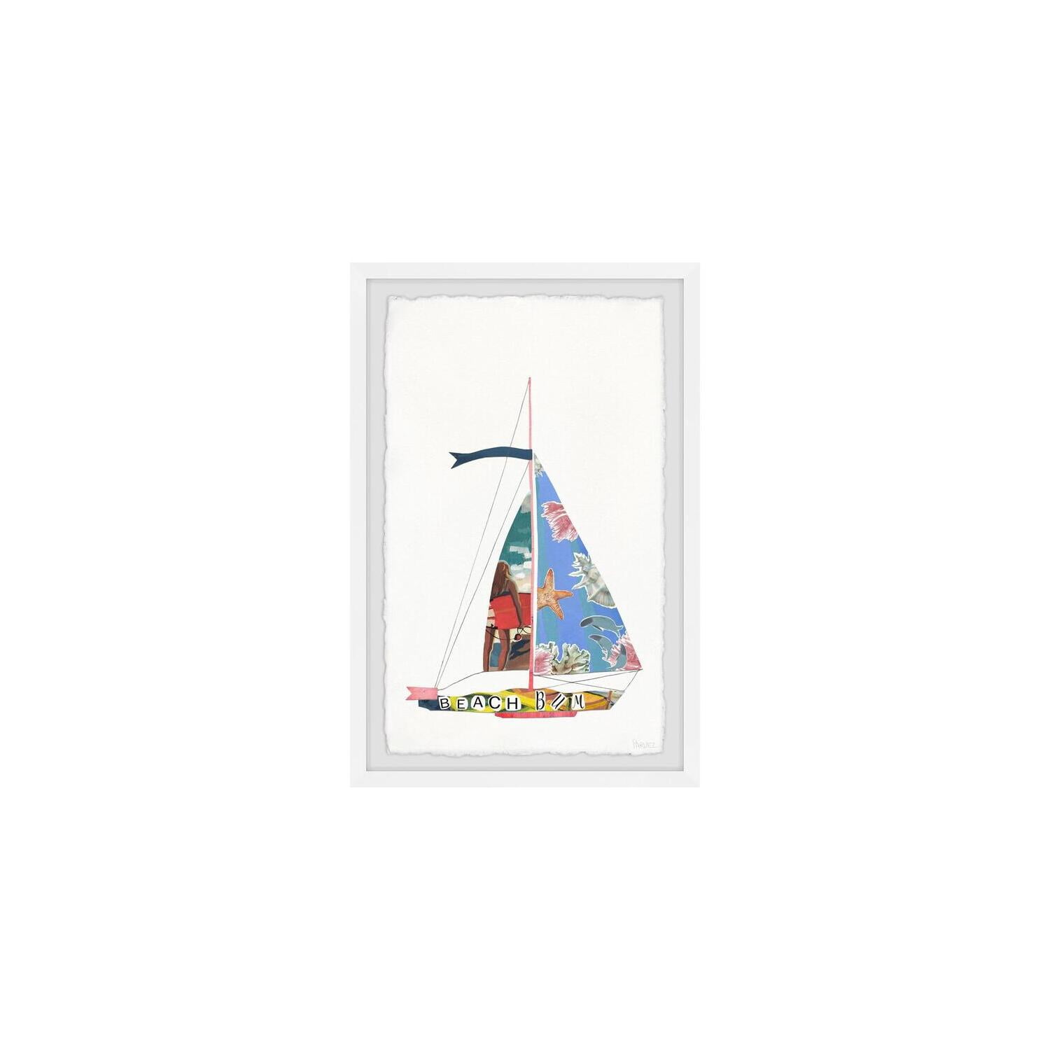 HomeStock Urban Upmarket Sailing Beach Bum Framed Painting Print ...