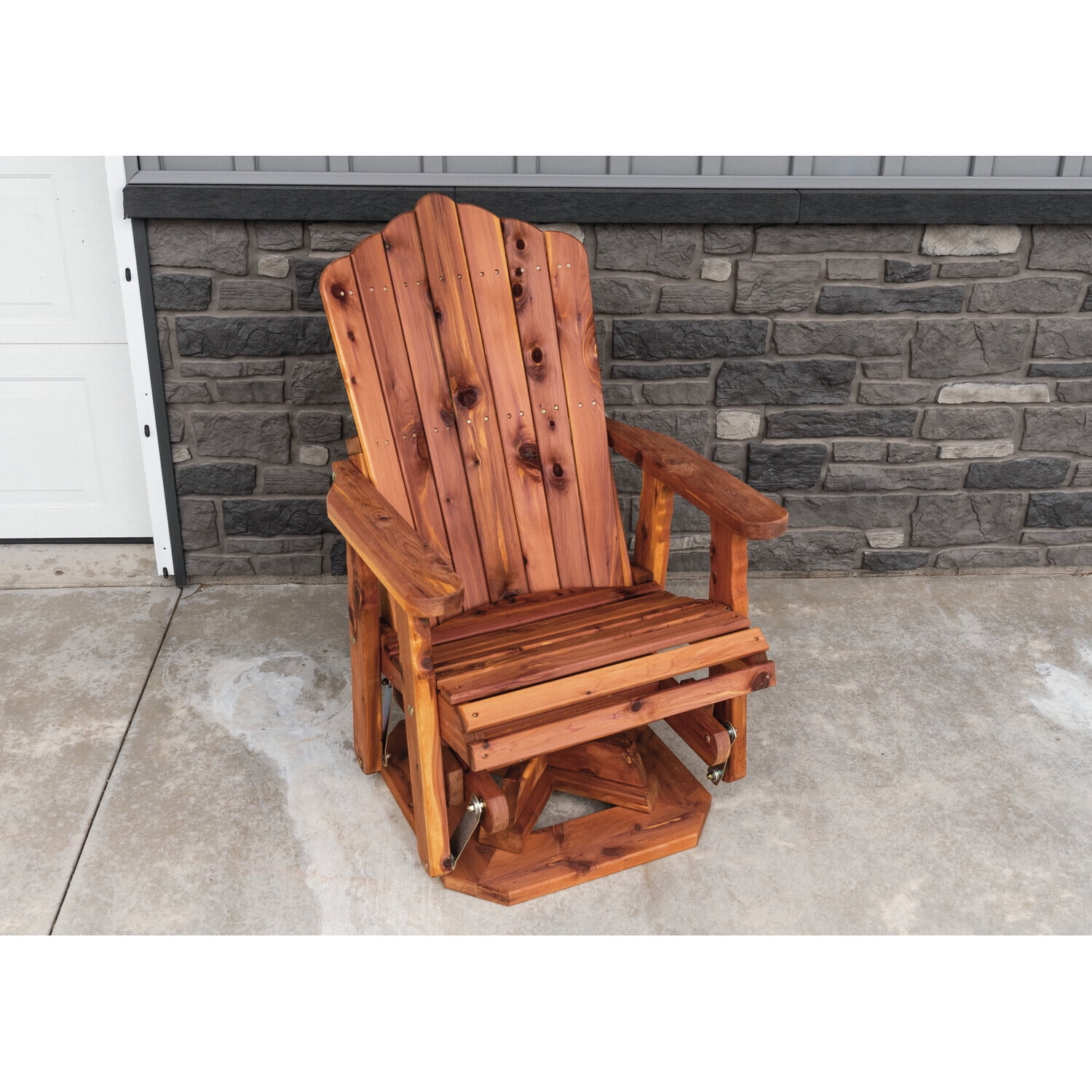 HomeStock Victorian Elegance 23" Cedar Adirondack Swivel Glider with ...