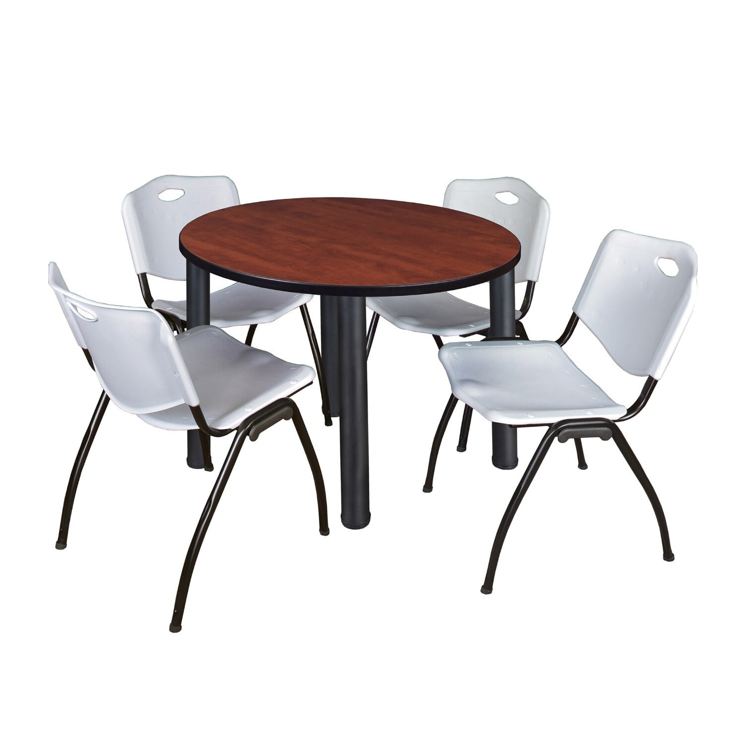 HomeStock Victorian Elegance 36" Round Lounge Table Cherry/ Black with ...