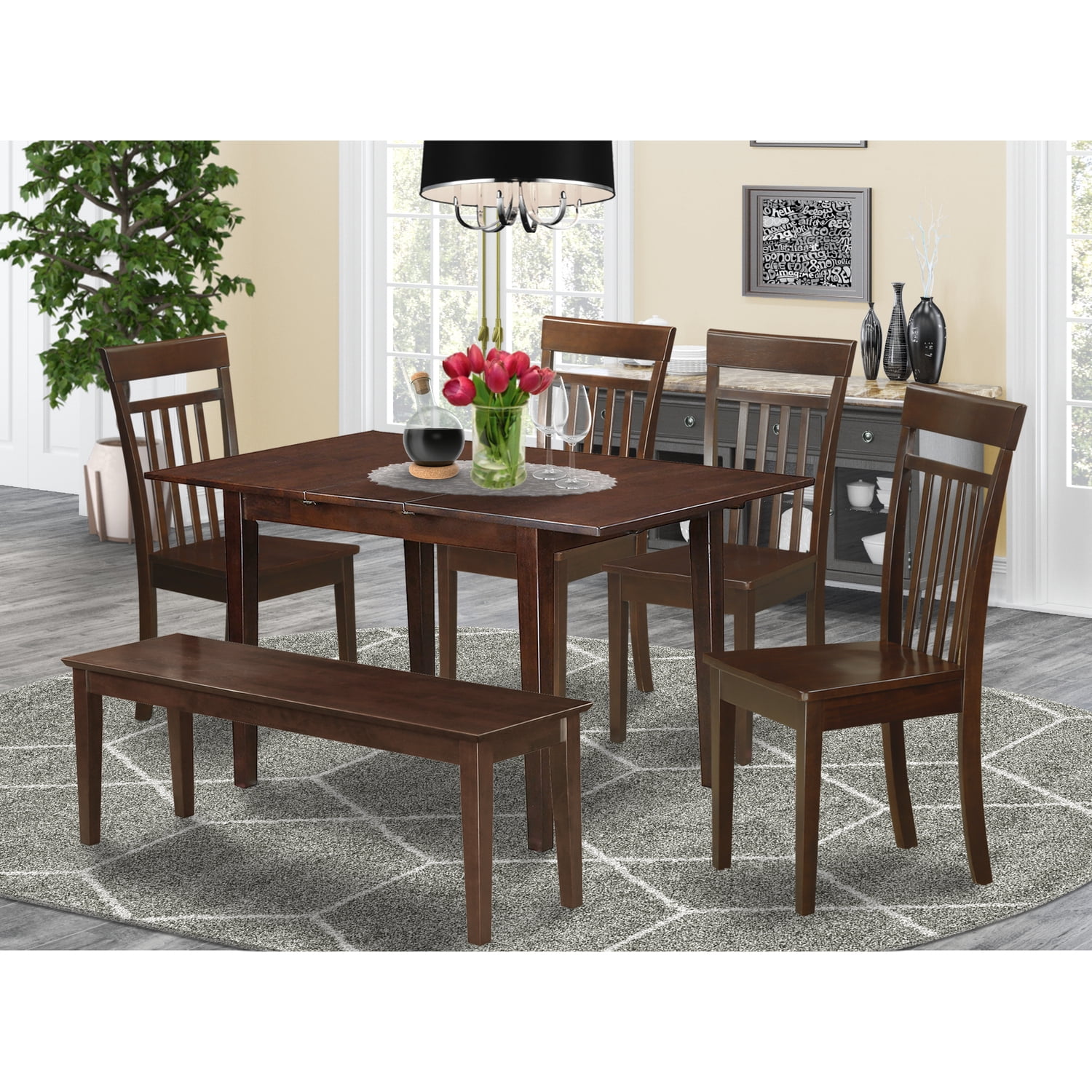 HomeStock Victorian Elegance 7 Pc Dinette Set For Small Spaces ...