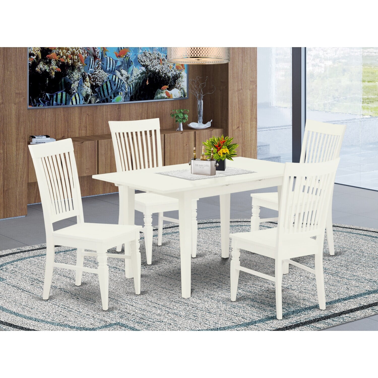 HomeStock Victorian Vintage 5-Piece Modern Dinette Set Wood Dining ...