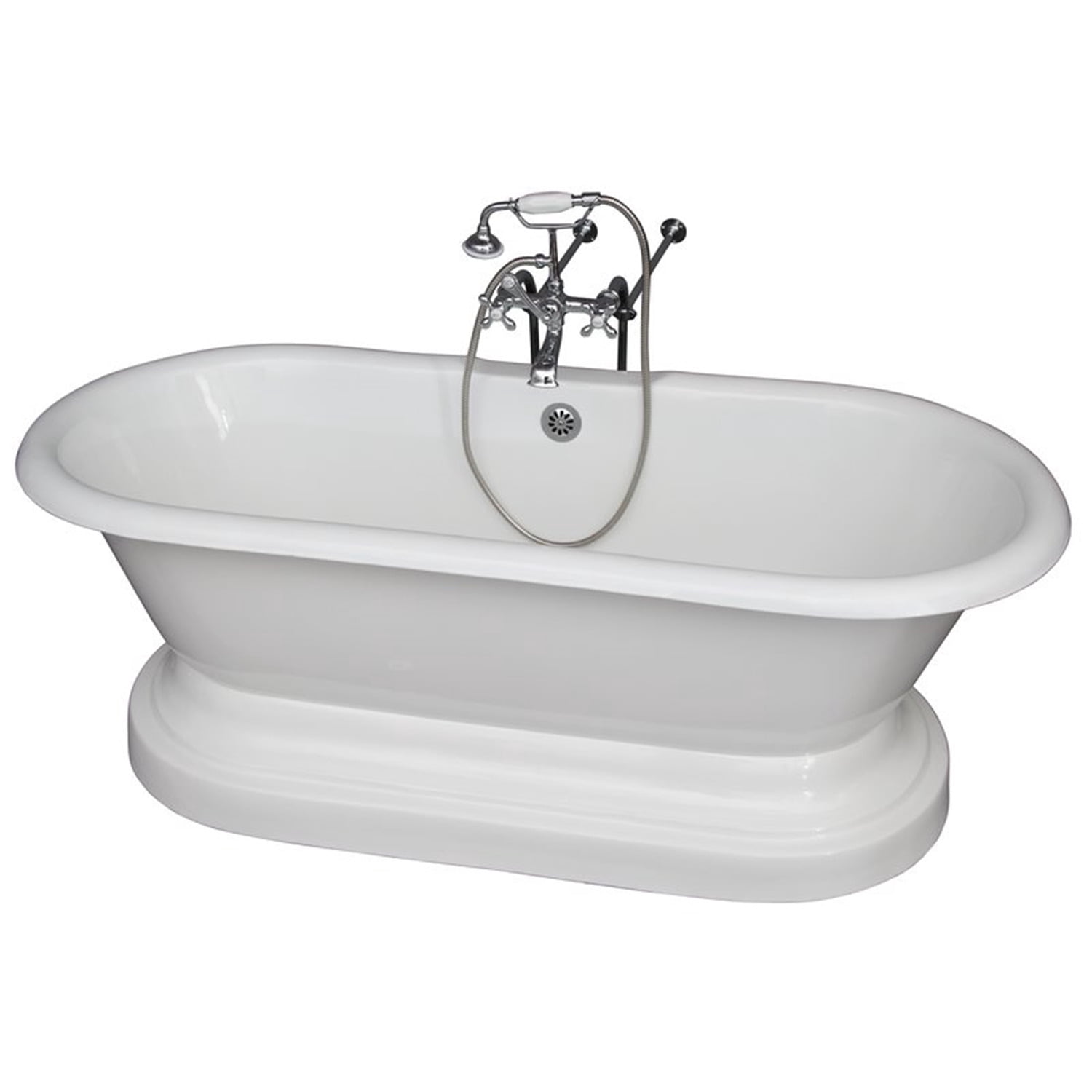 HomeStock Victorian Vintage 67" Cast Iron Roll Top Tub with 55 Gallon ...