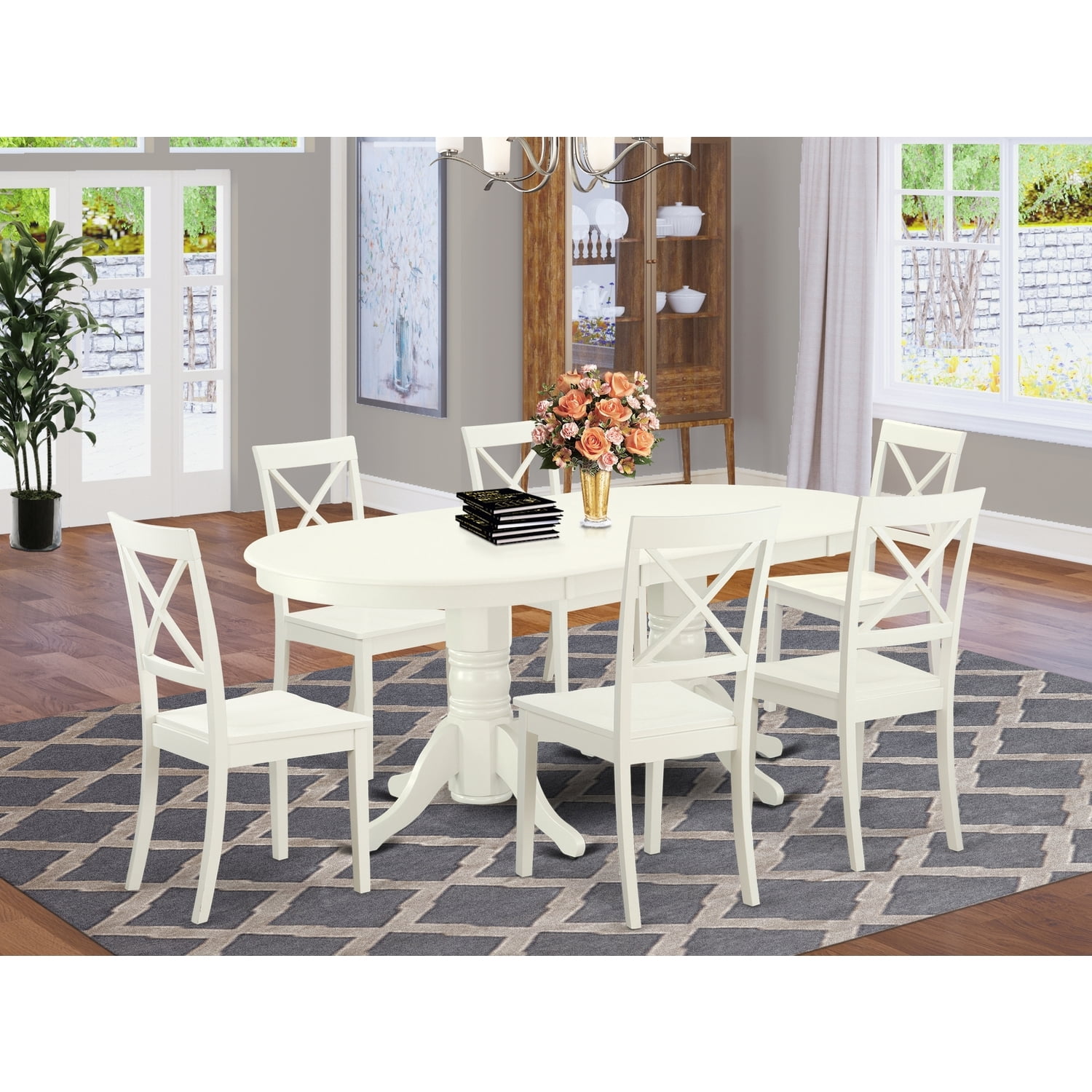 HomeStock Victorian Vintage 7 Piece Set Consist of an Oval Dining Room ...