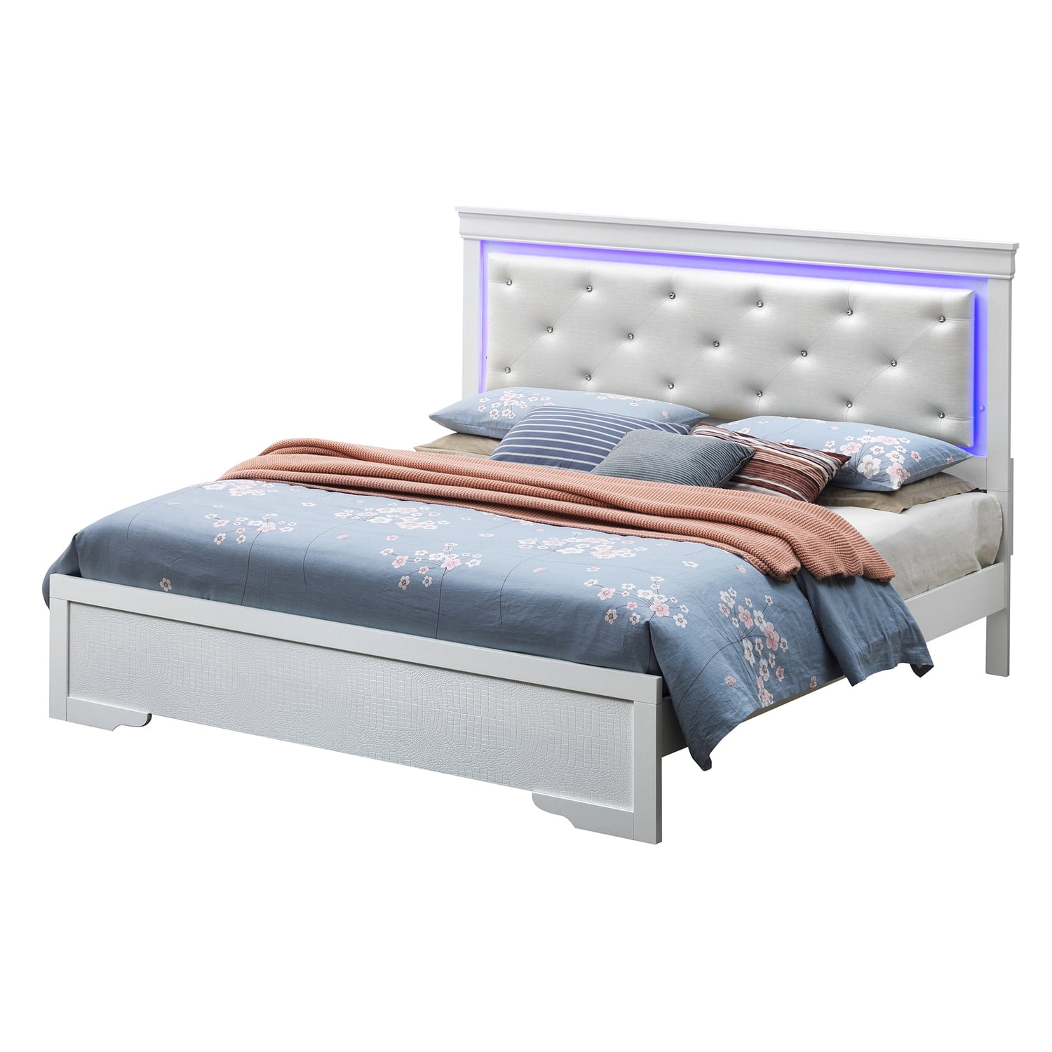 HomeStock Victorian Vintage Champagne Full Panel Bed - 57 x 80 x 53 ...