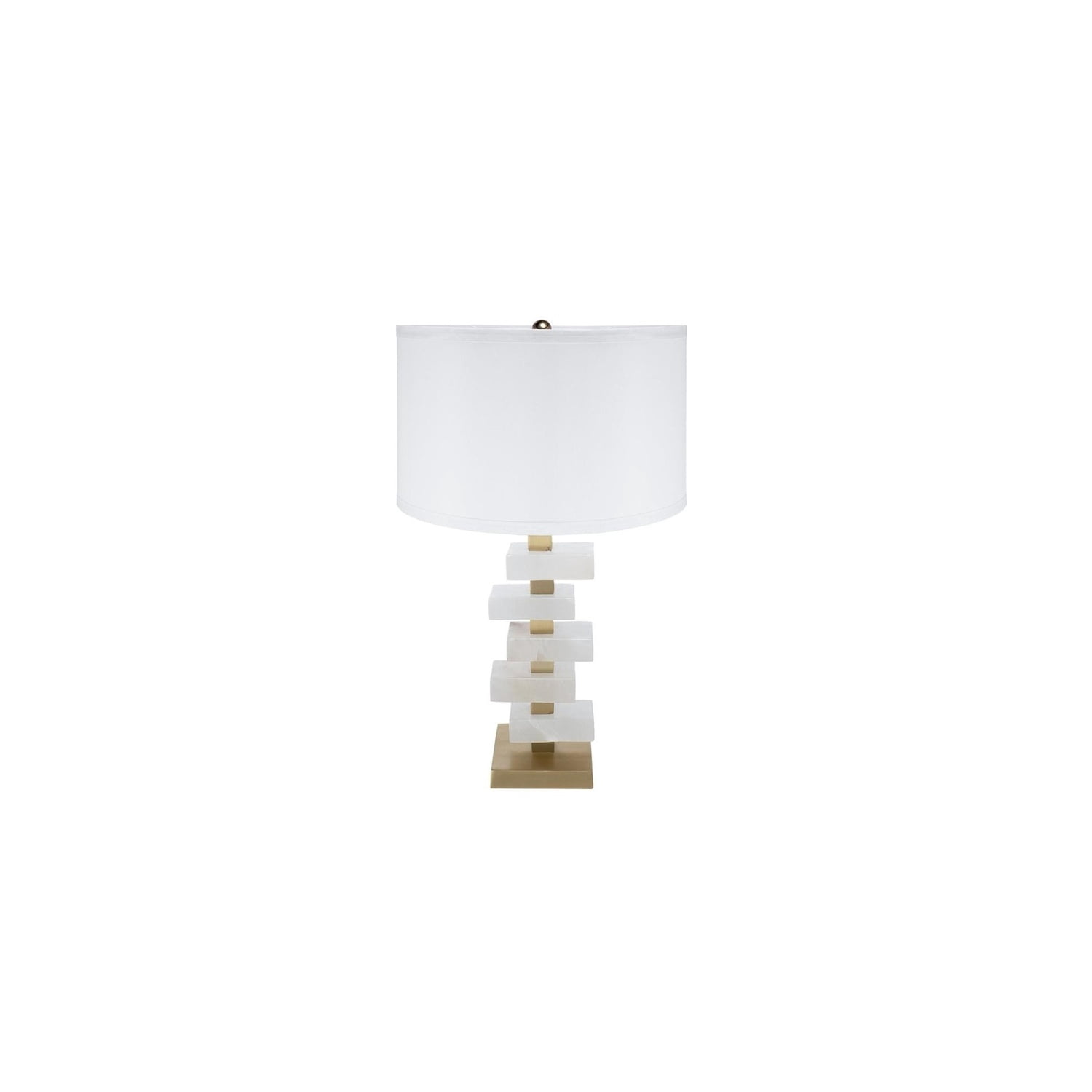 Table Lamp -Slab Design - White/Gold Accent - 15" Shade - Modern ...