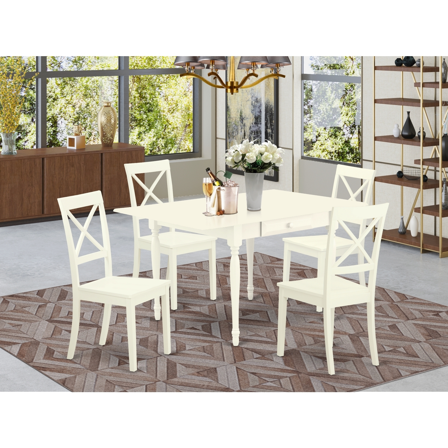 HomeStock Vintage Visions 5Pc Kitchen Table Set Contains A Kitchen ...