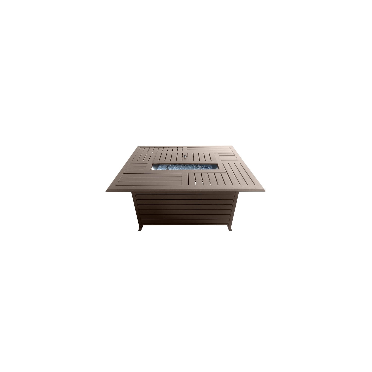 HomeStock Virtue Outdoor Aluminum Rectangular Fire Pit in Hammered ...