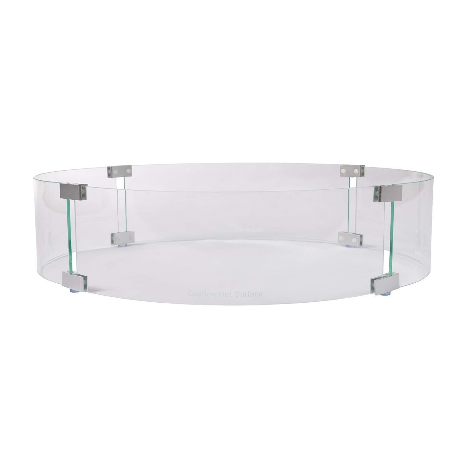 Fire Pit Wind Guard - Tempered Glass Protection & Stability-Size:Round ...
