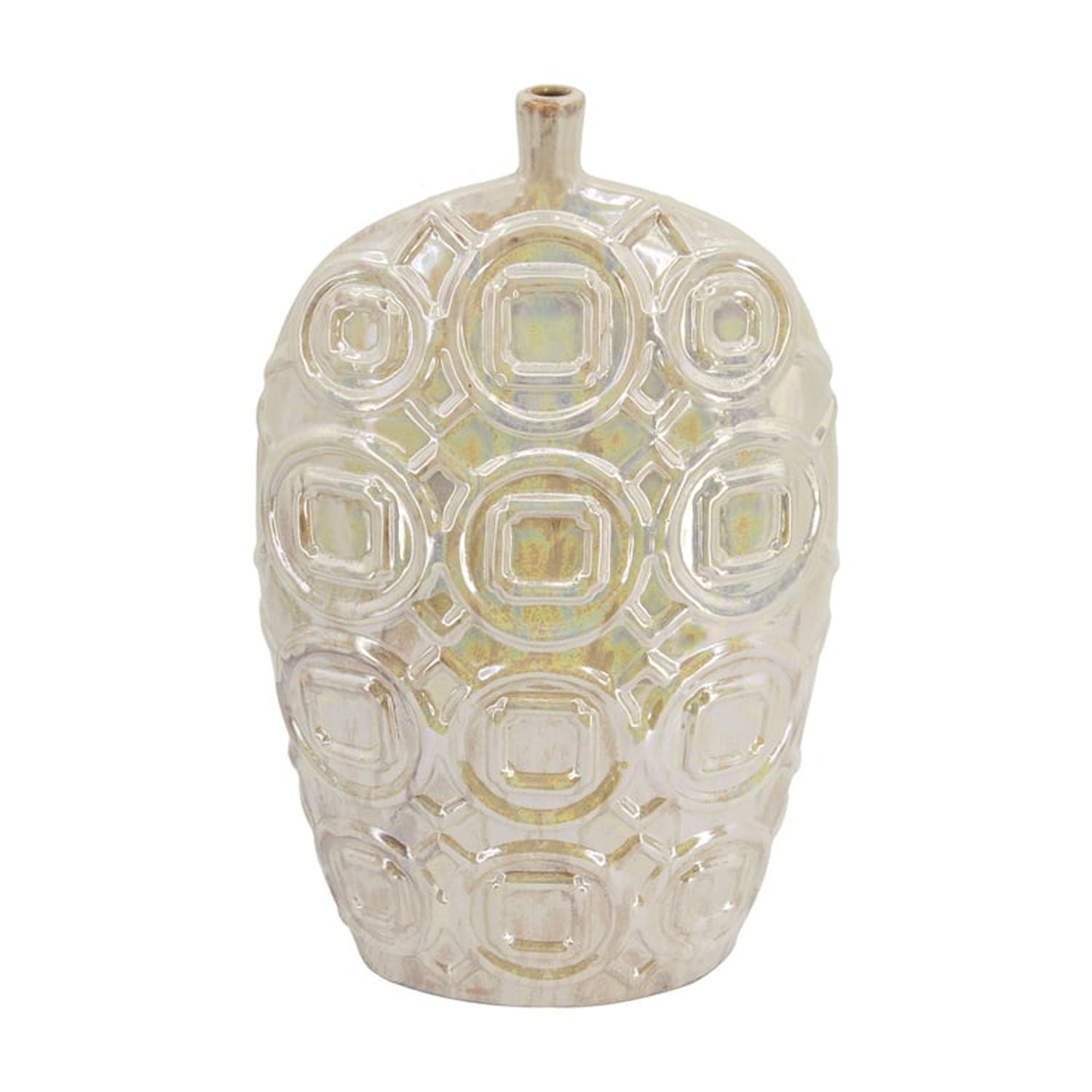 Vogue Ceramic Vase - 12" Tall Iridescent Glazed Decorative Vase ...