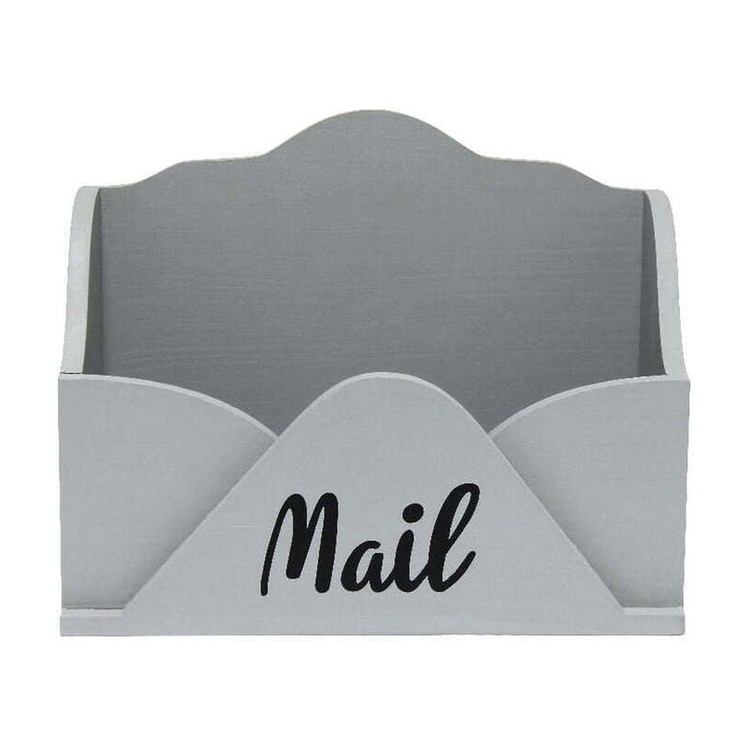 HomeStock Wooden Envelope Shaped Mail Holder with Black "Mail" Script ...