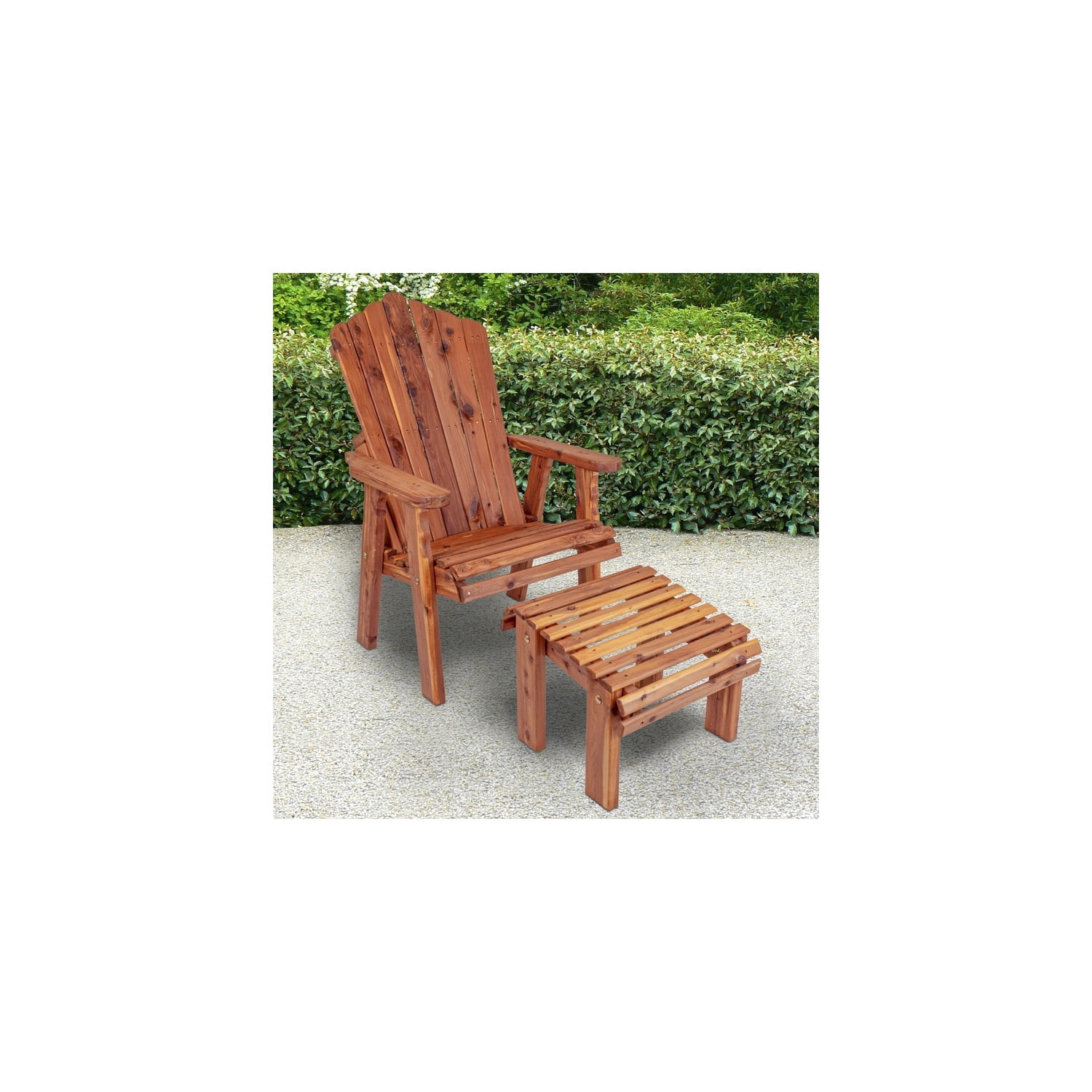 HomeStock Zen Zone Stationary Chair with Matching Ottoman, Adirondack ...