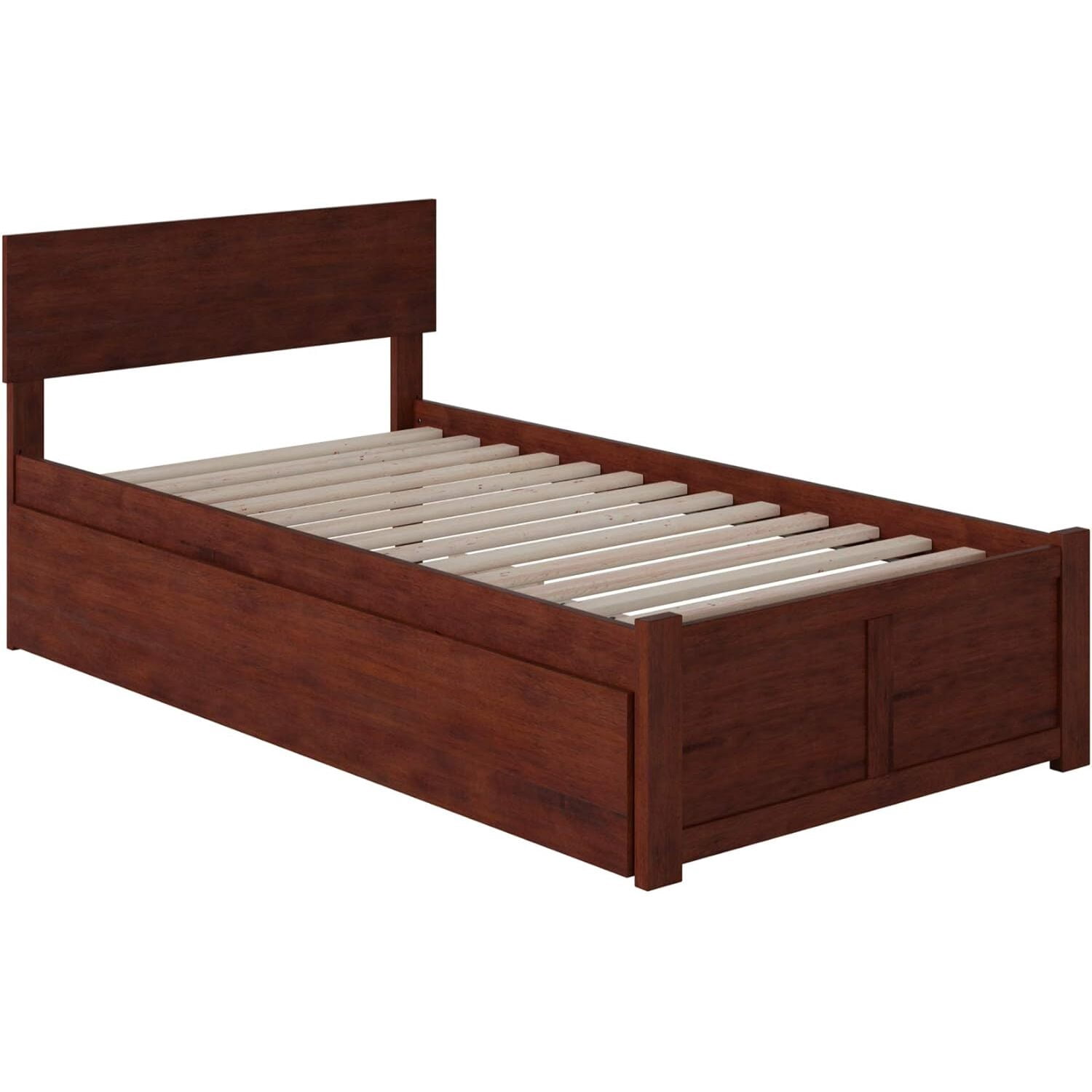 HomeStock Zen Zone Twin Extra Long Platform Bed with Footboard and ...