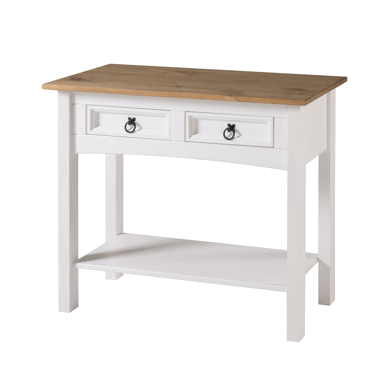 HomeStock Zen Zone Wood Hall Table in White - Walmart.com