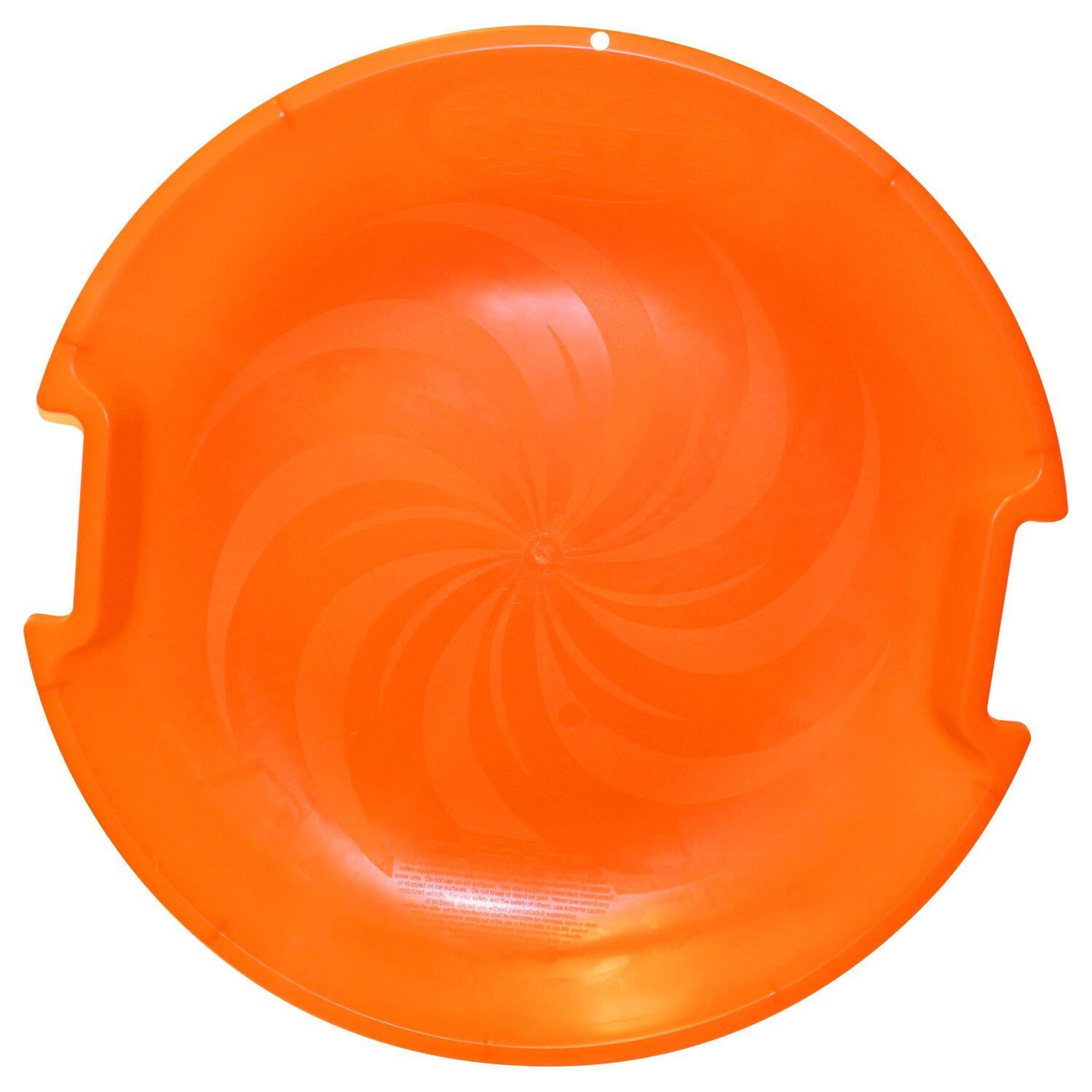 V Saucer Disc Sled - Winter Snow Sled for Adults & Kids - Neon Orange ...