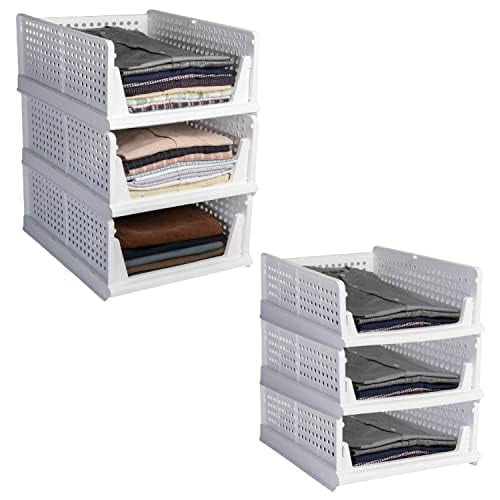 HomeStrap Set of 6, Stack it Up | Cloth Stacker | Foldable Shirt ...