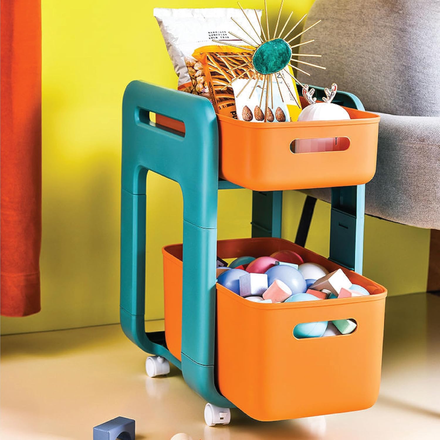 HomeStrap Wheels Of Wonder Multipurpose Space Saving Shelf Stand 2 ...