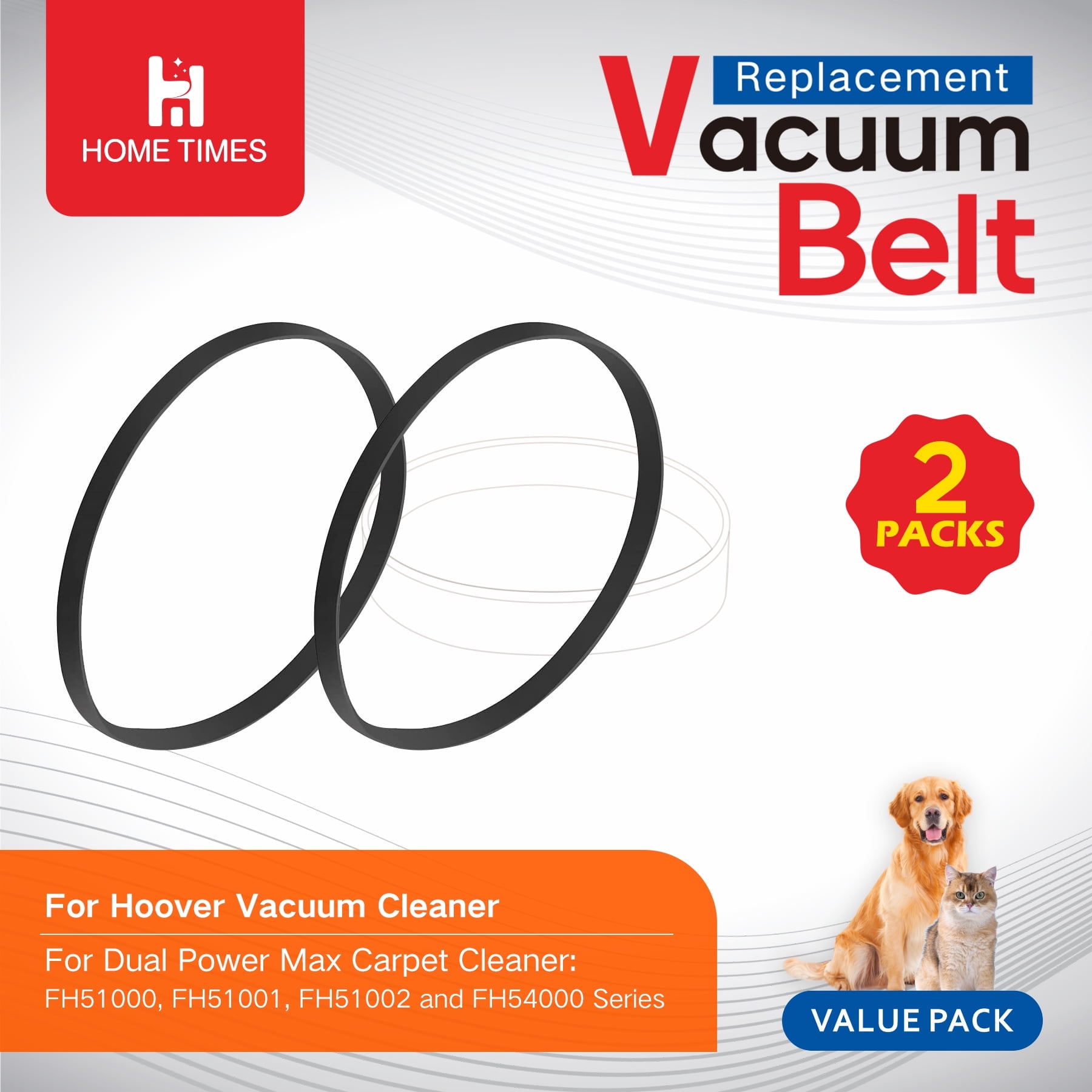 HomeTimes 2Pcs Belts for Hoover Dual Power Max Carpet Cleaner FH51000 ...