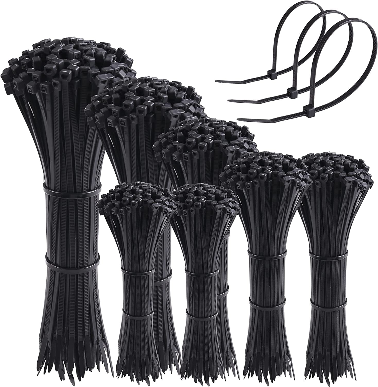 HomeTimes Heavy Duty Zip Ties 700 Pieces Multi Sizes Supporting Up to ...