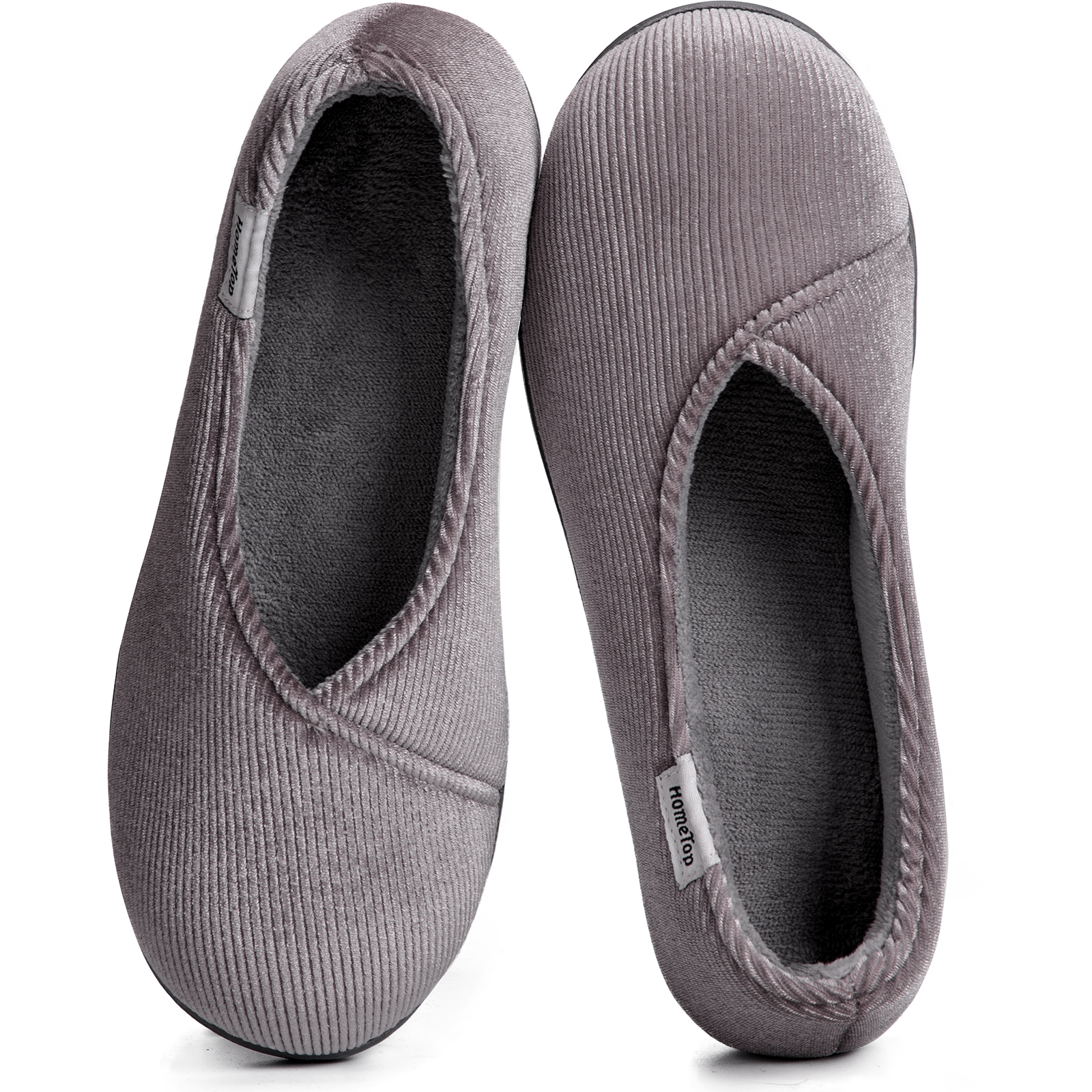 HomeTop Women's Cozy Memory Foam Loafer Slippers Indoor Outdoor ...