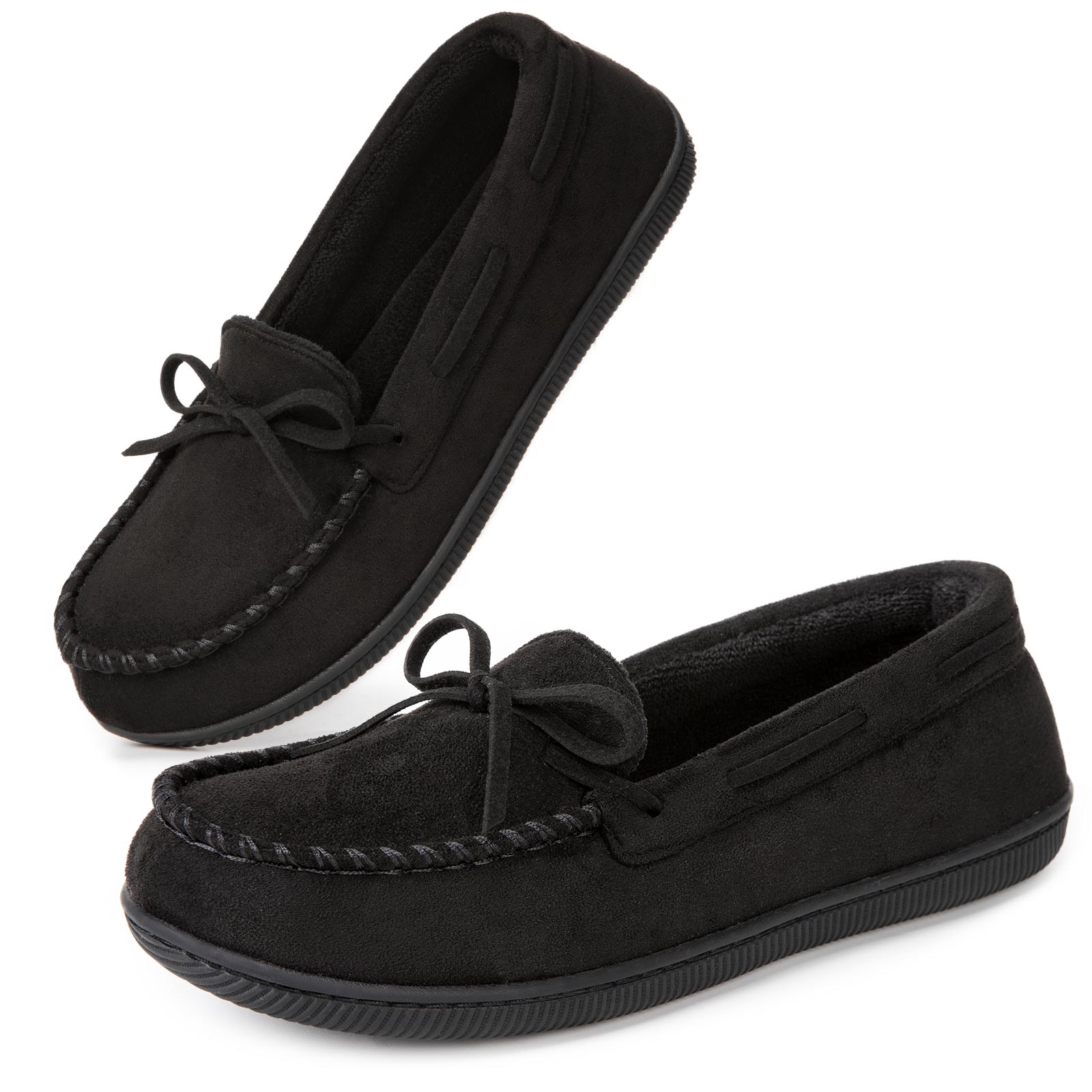 Alpine Swiss Sabine Womens Suede Shearling Moccasin Slippers House ...