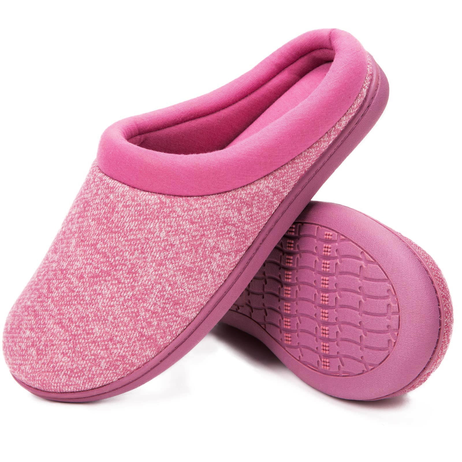 HomeTop Women's Warm Cotton Knit Memory Foam Slippers Soft Yarn House ...