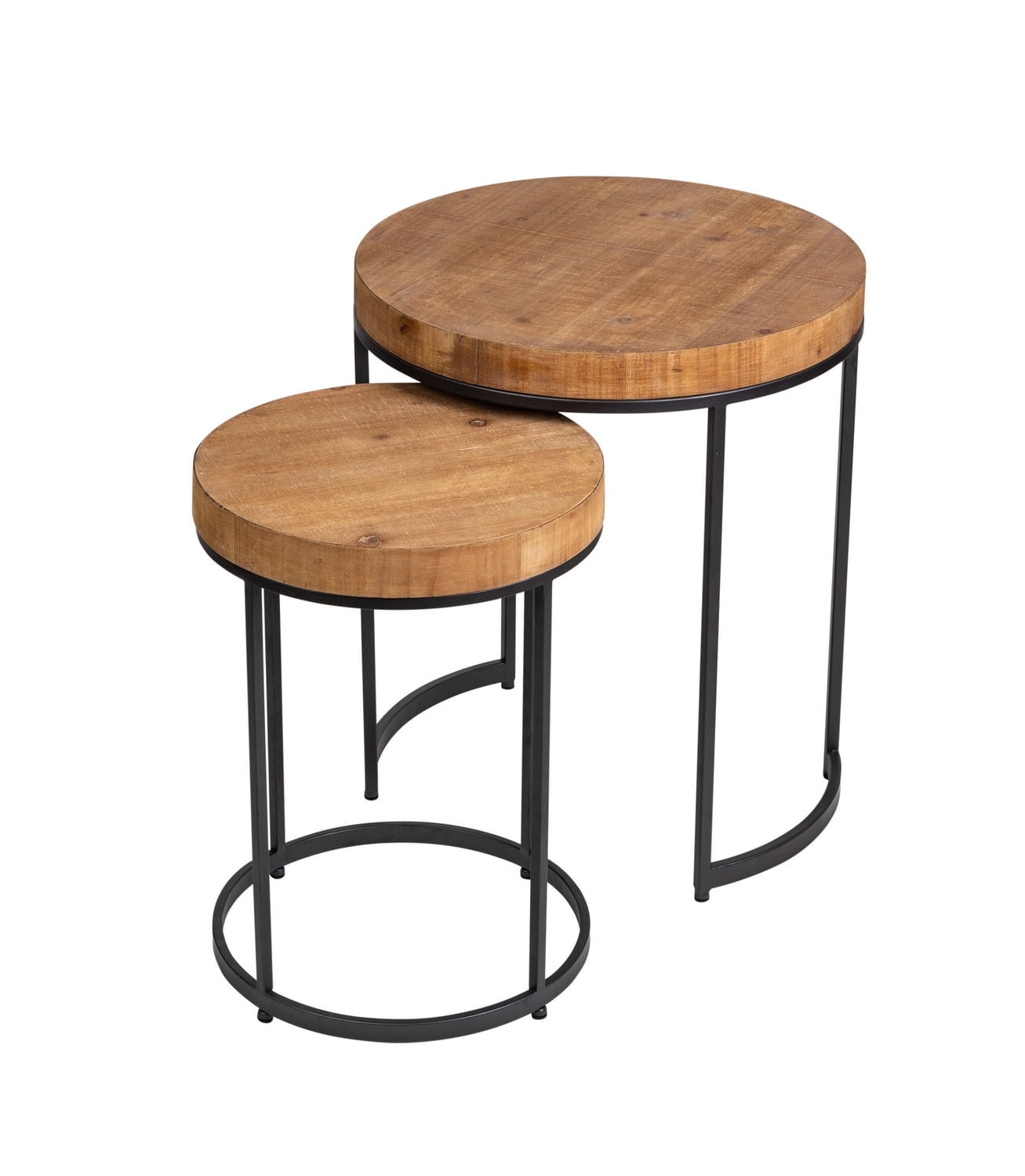 HomeView Design Modern Living Room Side End Tables, 19" Round Wood ...