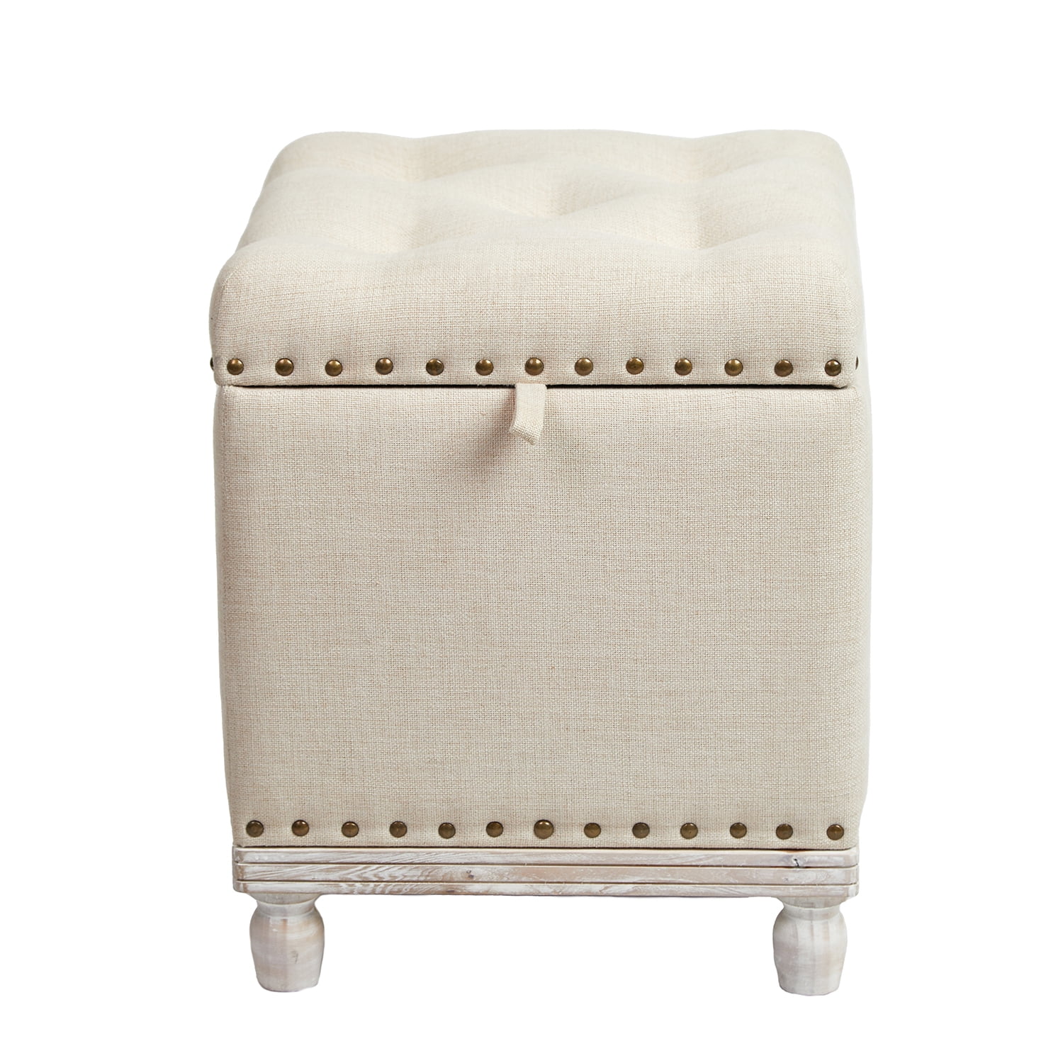 HomeView Design Storage Ottoman Trunk Box, Tufted/Square/Beige for ...
