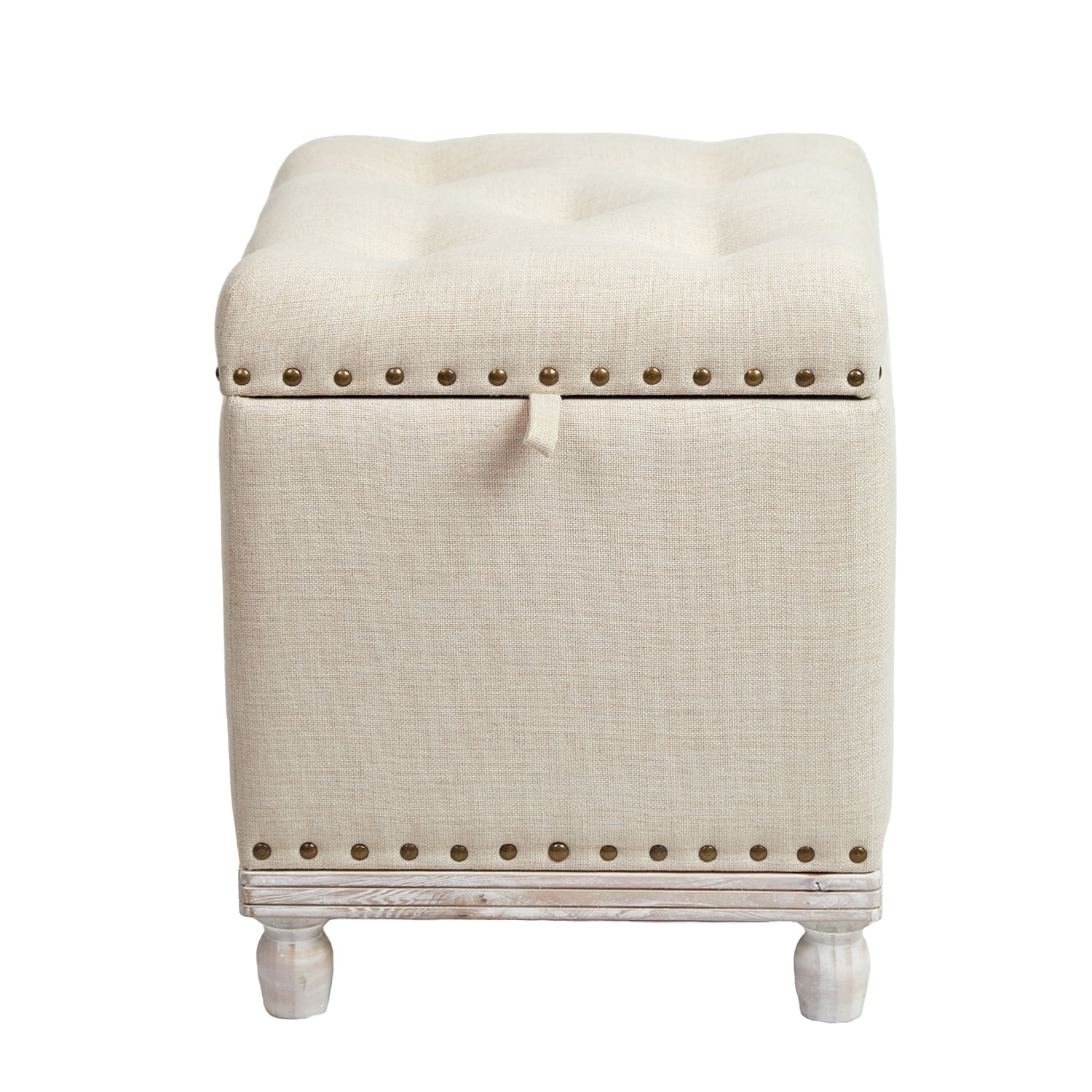 Homeview Design Storage Ottoman Trunk Box, Tufted Square, Beige, 1 ...