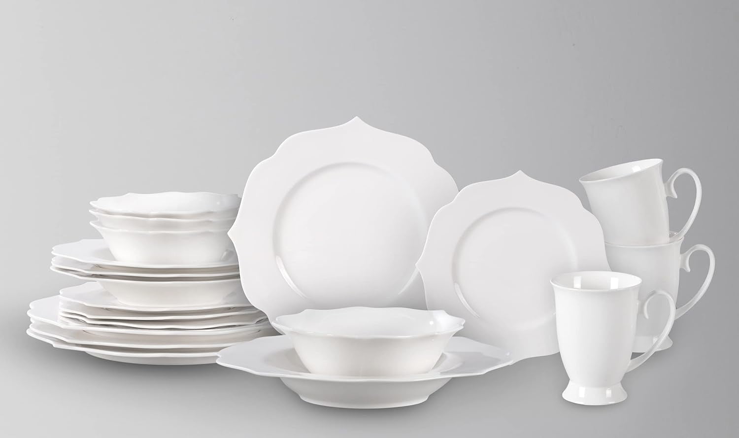 HomeVss, New Bone China Embossed French Countryside 18pc Dinnerware Set ...