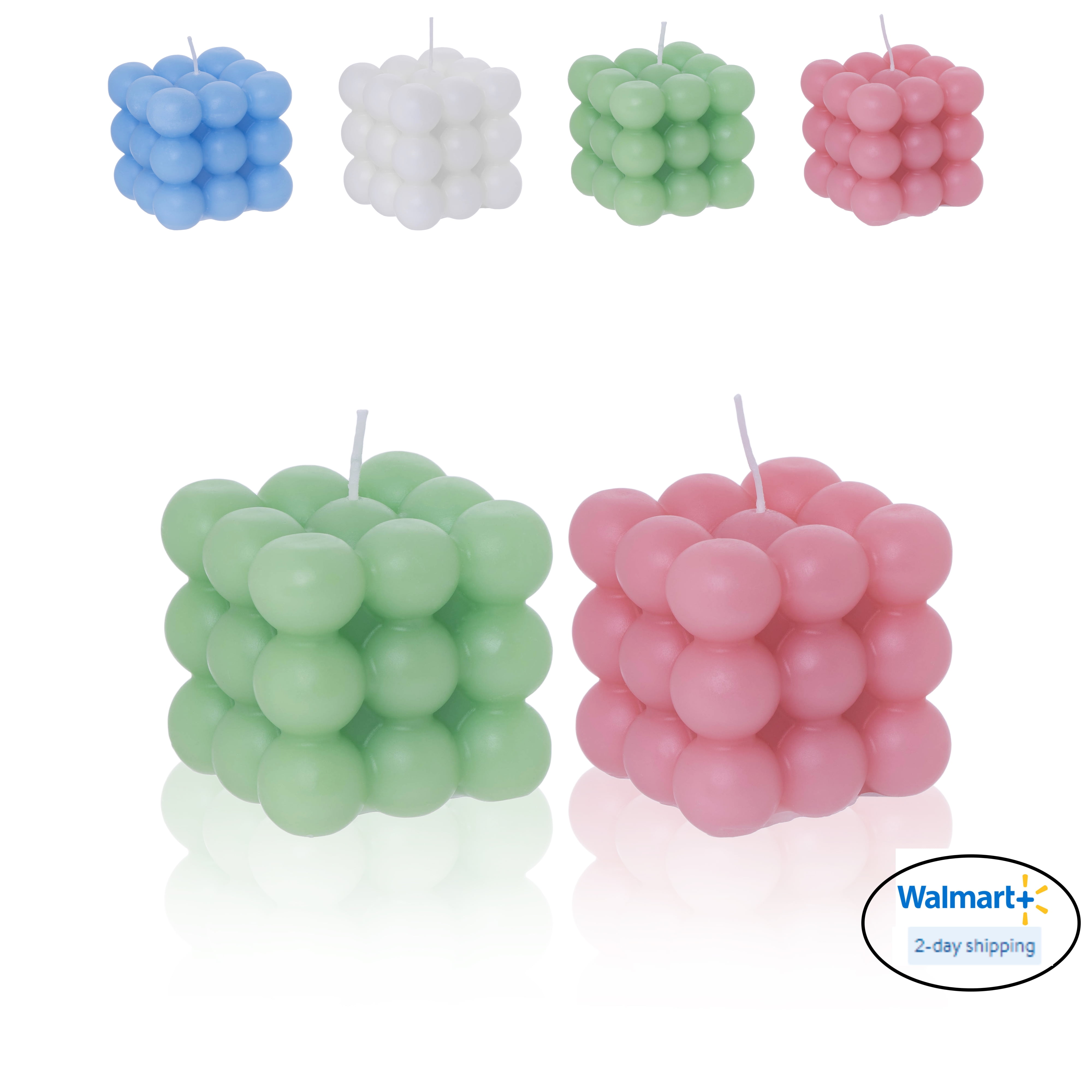 HomeWidget Bubble Cube Scented Candle Pink/Green 2-Pack – Natural ...