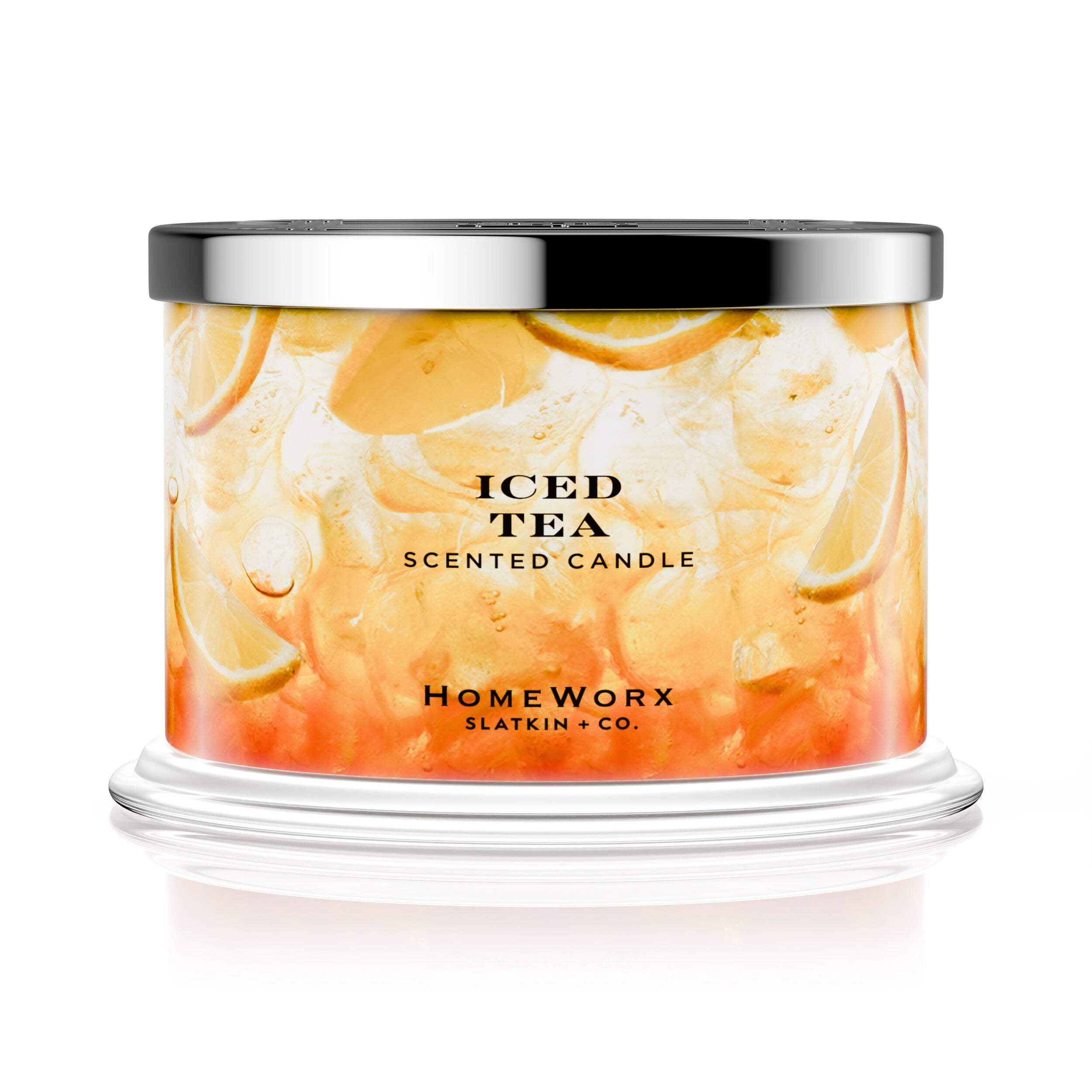 HomeWorx Iced Tea Scented Glass Jar Candle, 18 oz. 4-Wick 55 Hour Burn ...