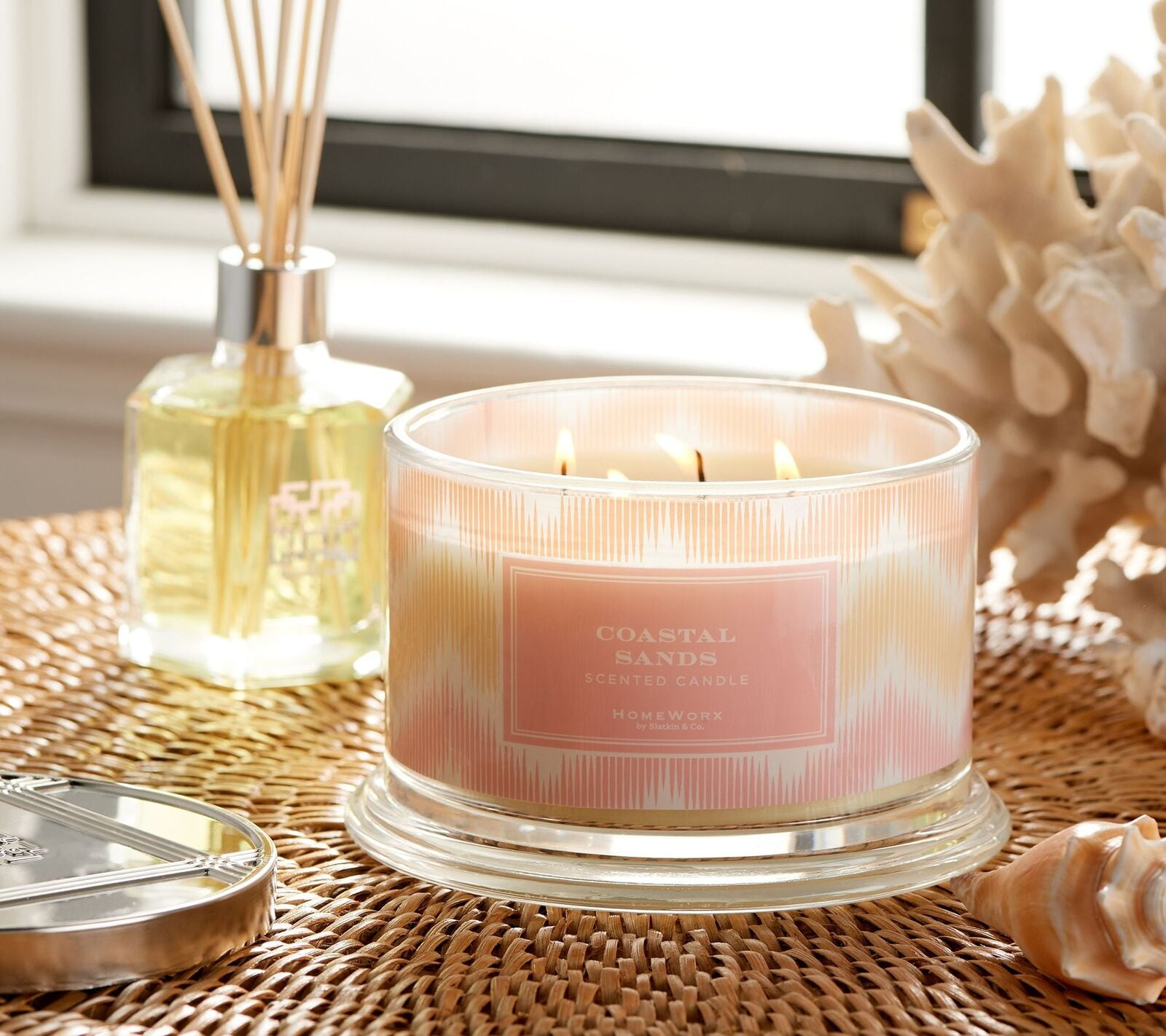 HomeWorx by Slatkin & Co. Coastal Sands Candle&Diffuser 2-Piece Set ...